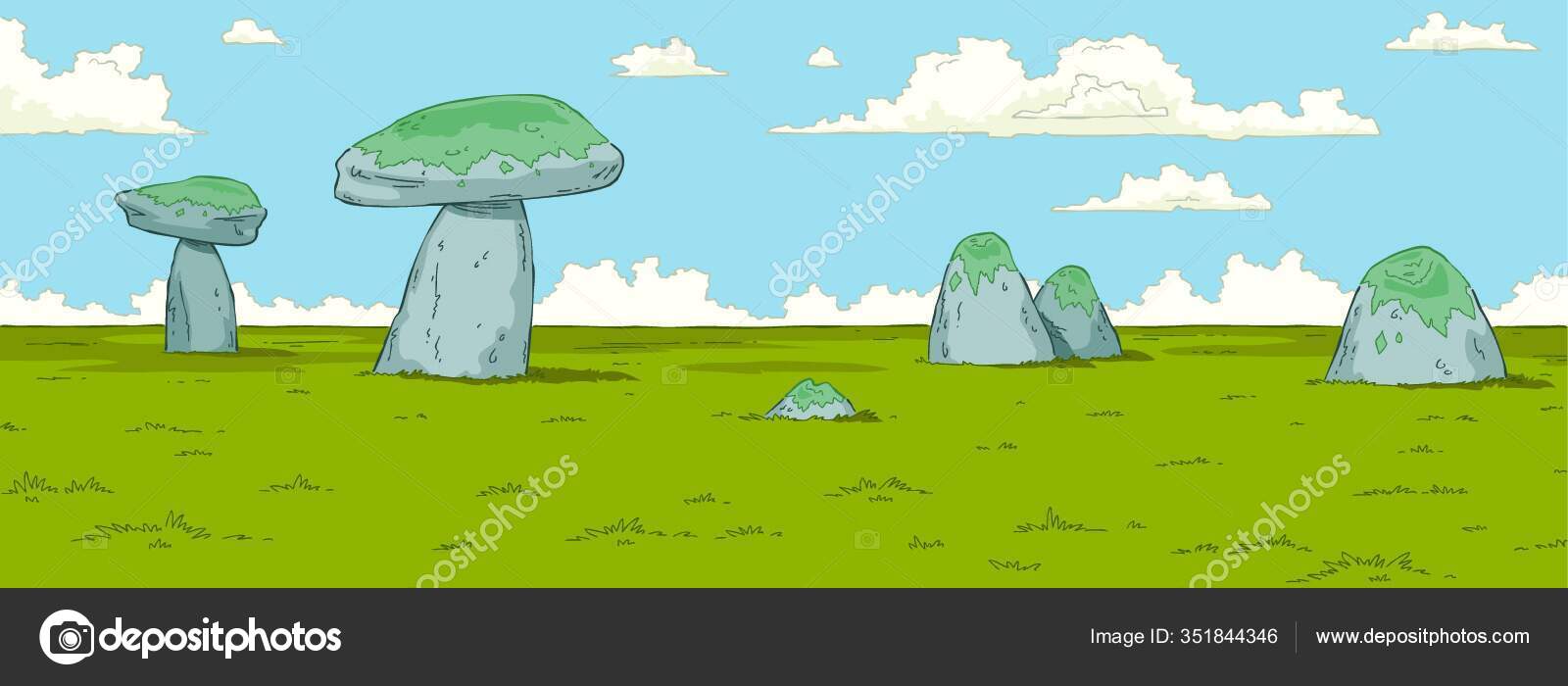 Natural Landscape Cartoon Background Vector Illustration Stock Vector ...