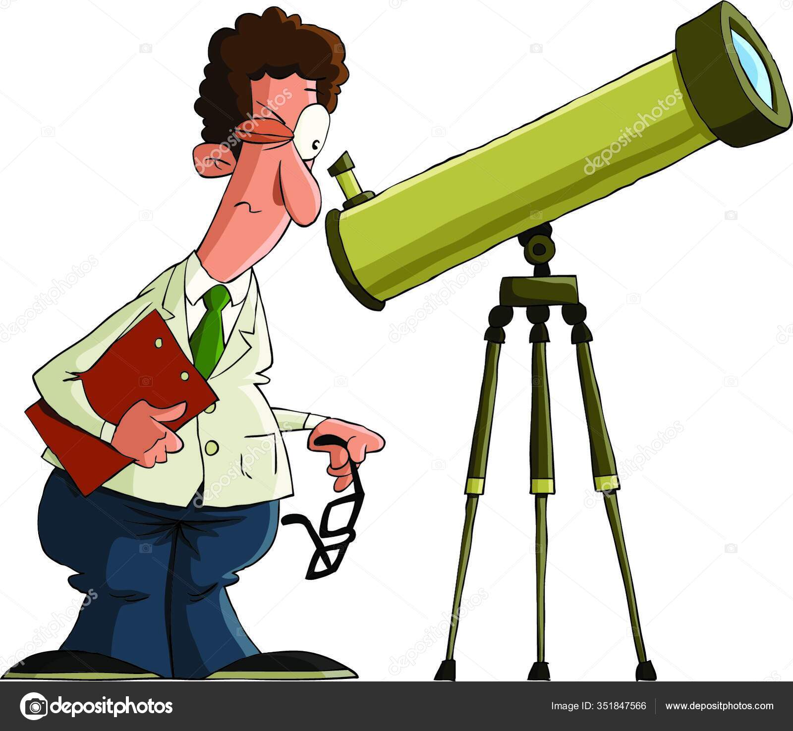 Astronomer White Background Vector Illustration Stock Vector Image by ...