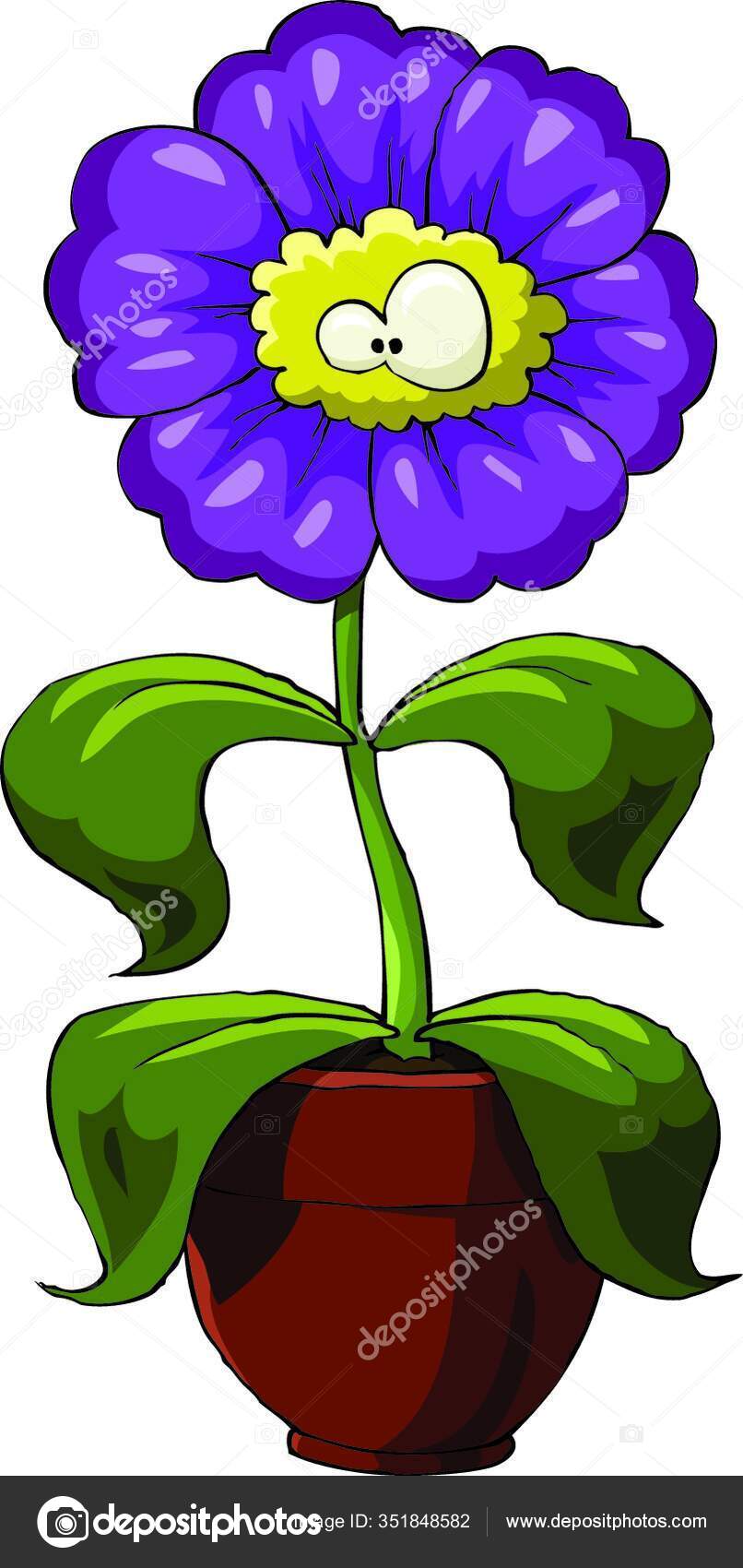 Cartoon Flower White Background Vector Stock Vector by ...