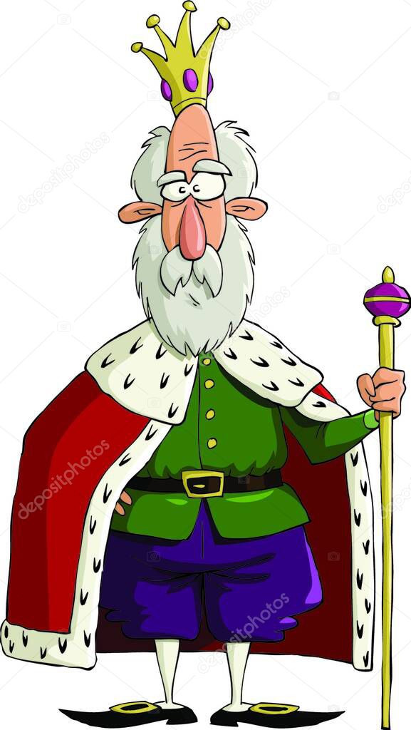 Rey sobre fondo blanco, ilustración vectorial 2023