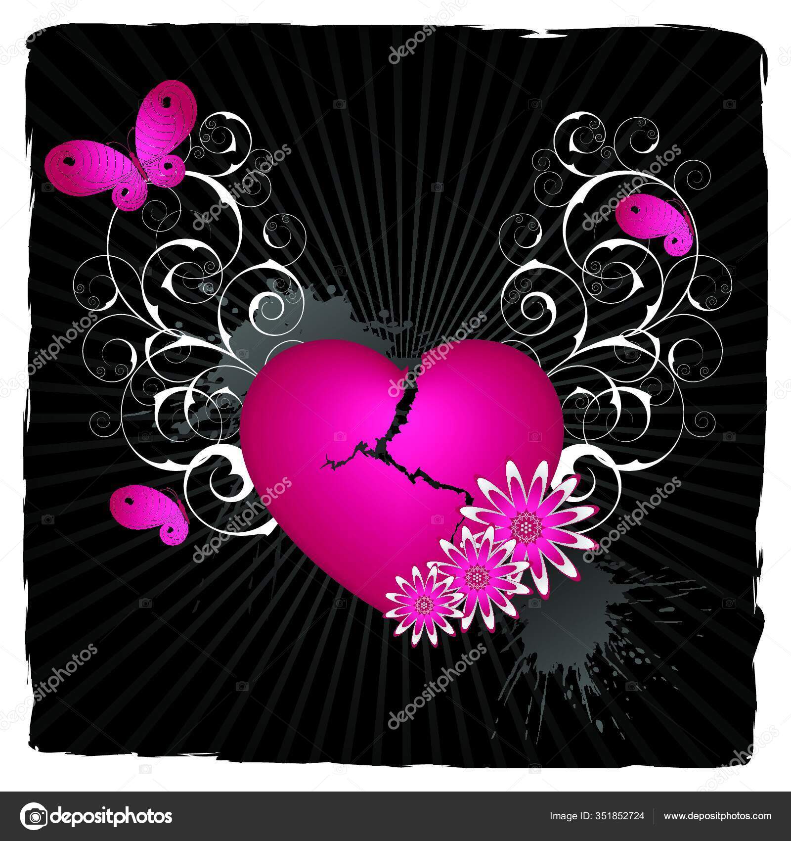 Emo Background Heart Flowers Stock Vector Image by ©PantherMediaSeller ...