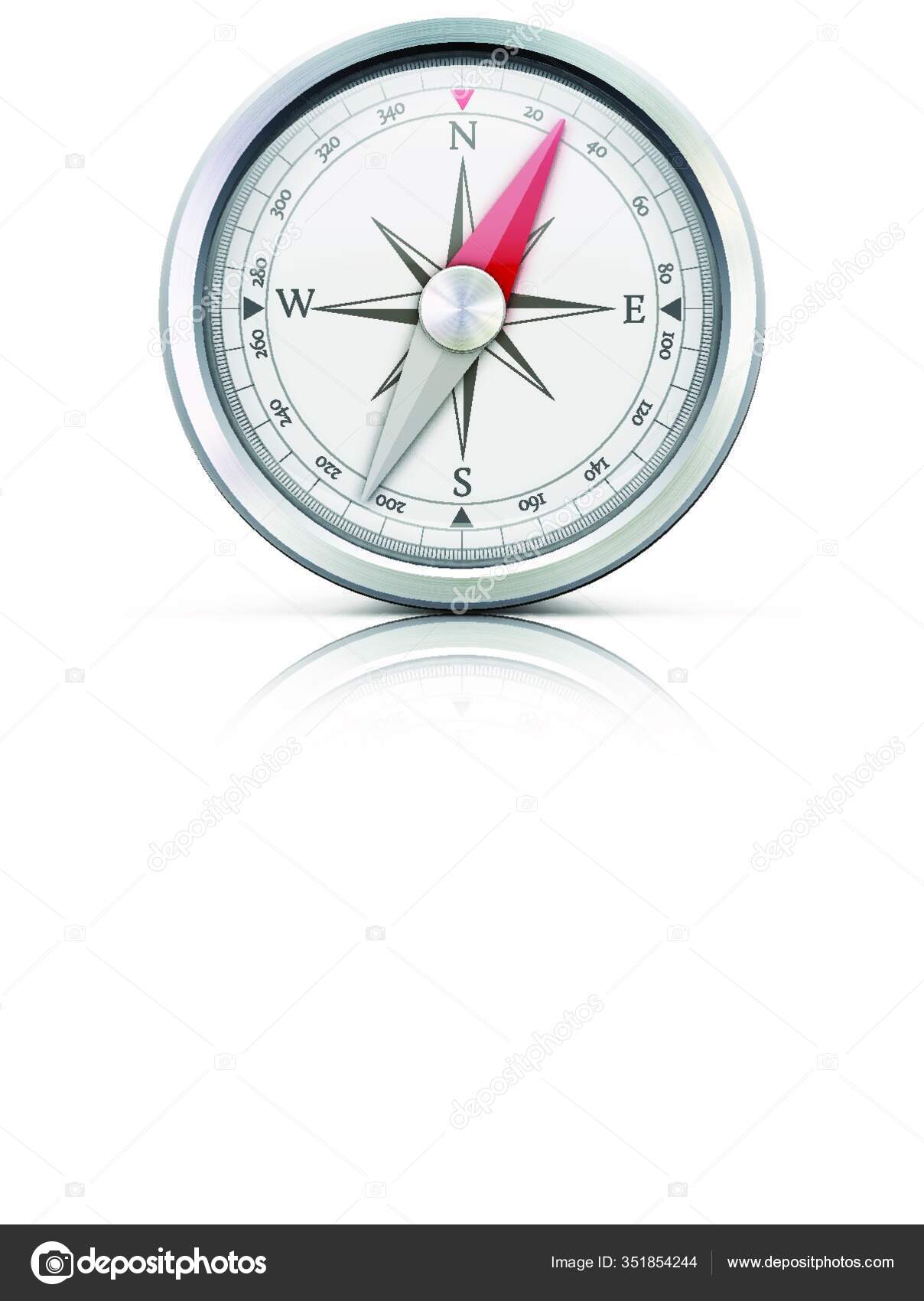 Vector Illustration Highly Detailed Compass Isolated White Background ...