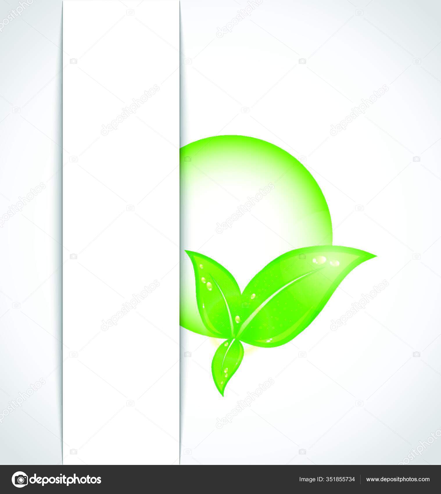 Illustration Green Leaves Bubble Sticking Out Cut Paper Vector Stock ...