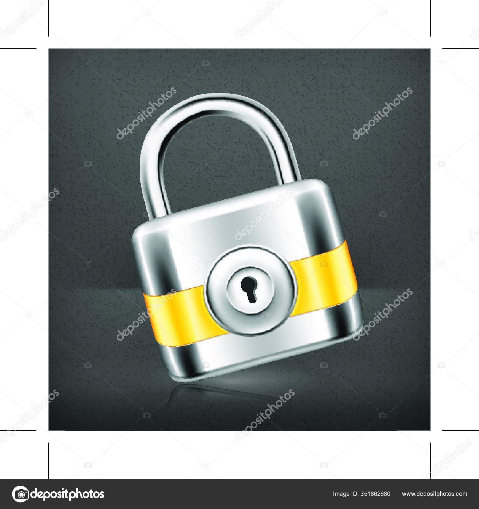 Lock Vector Icon Isolated White Background Stock Vector by ...