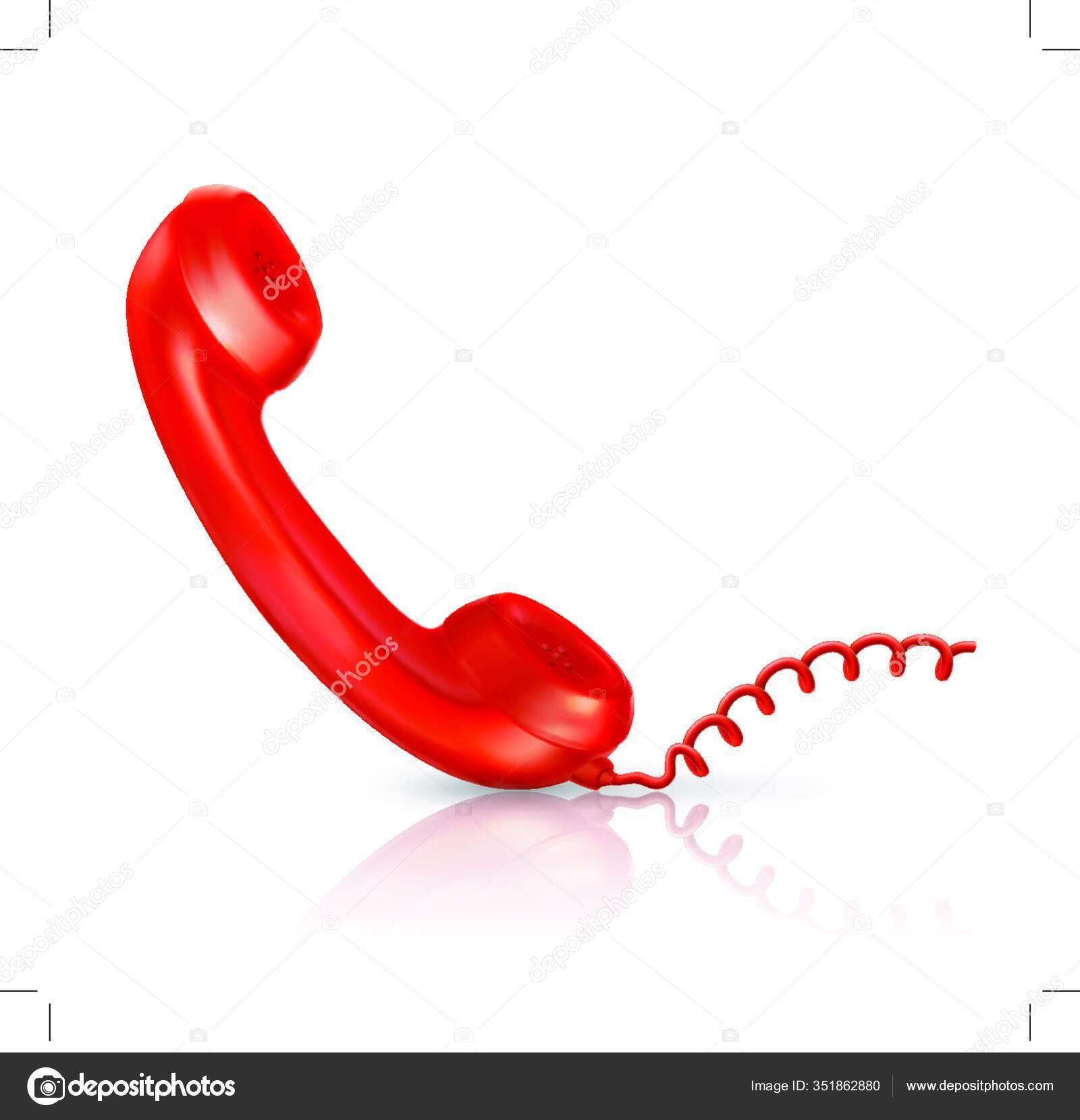 Telephone Receiver Isolated White Background Stock Vector Image by ...
