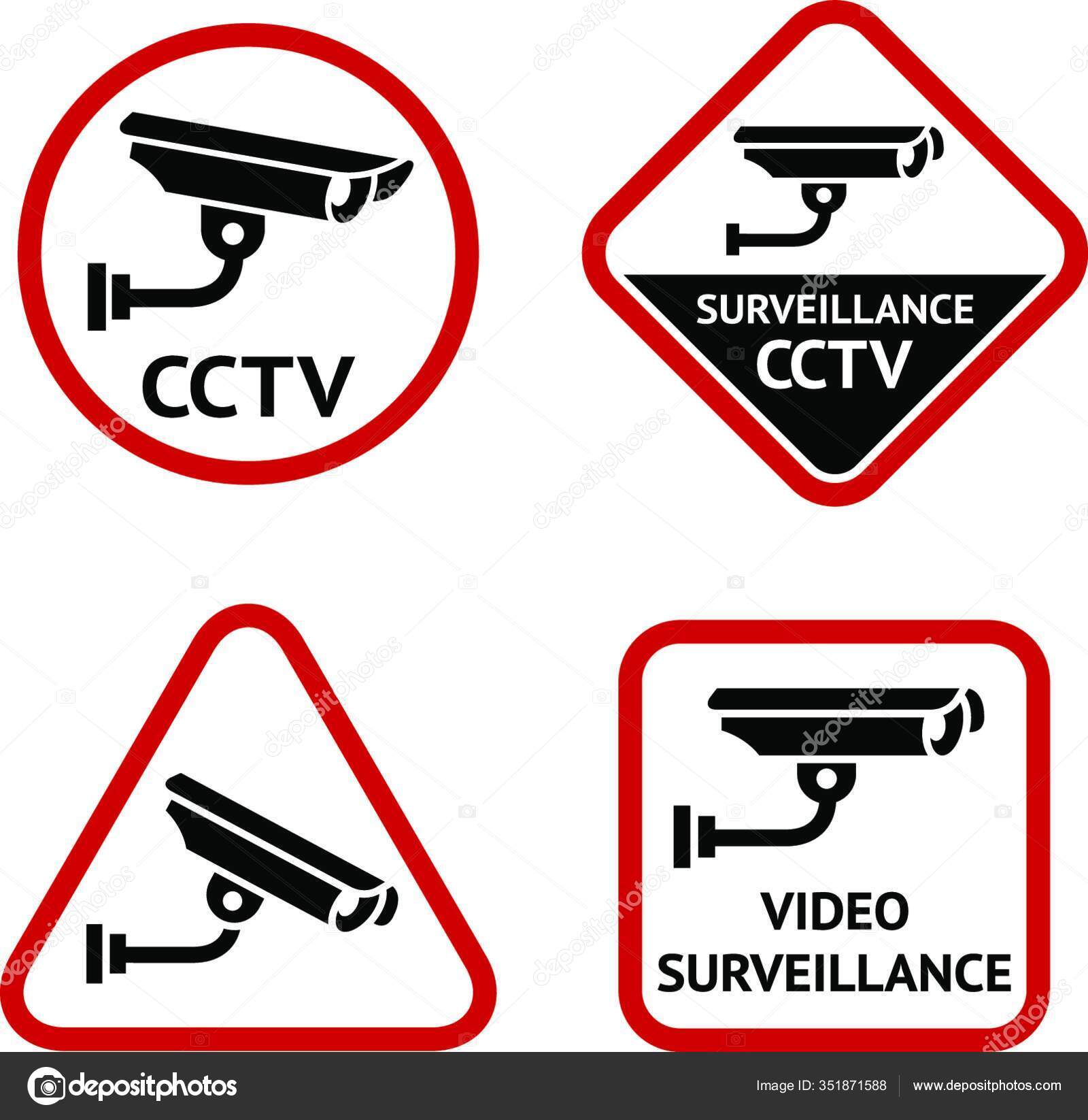 Security Camera Set Sticky Labels Stock Vector by ©PantherMediaSeller ...