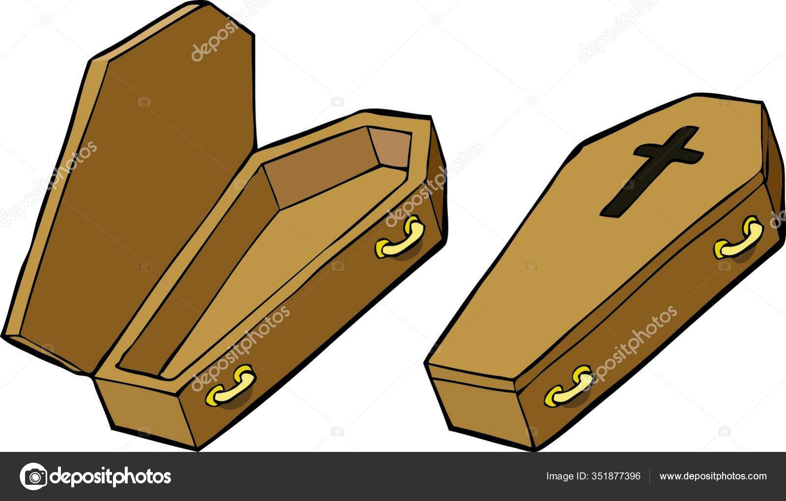 Two Coffins White Background Vector Illustration Stock Vector Image by ...