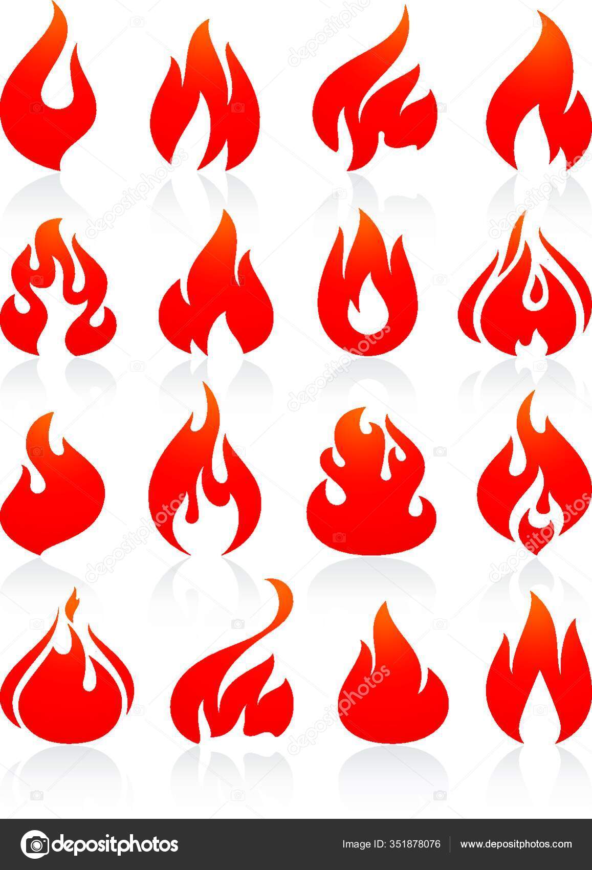 Fire Flames Red Set Icons Stock Vector Image by ©PantherMediaSeller ...