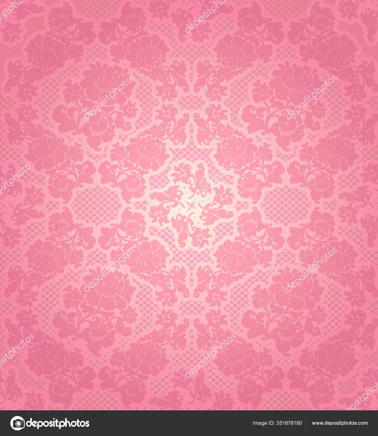 Lace Background Ornamental Pink Flowers Template Stock Vector Image by ...
