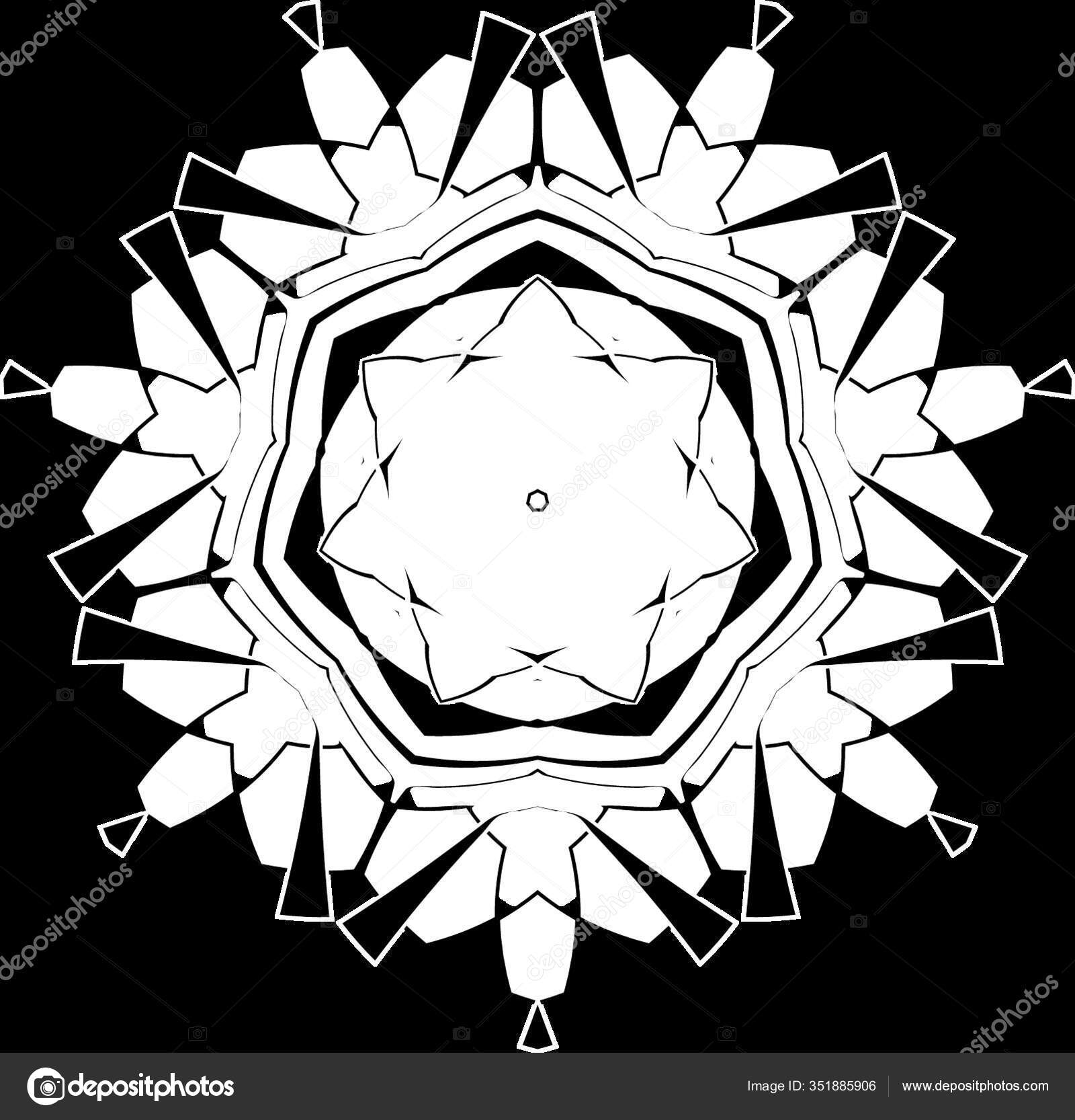 Black White Symmetry Gothic Pattern Curves Stock Vector by ...