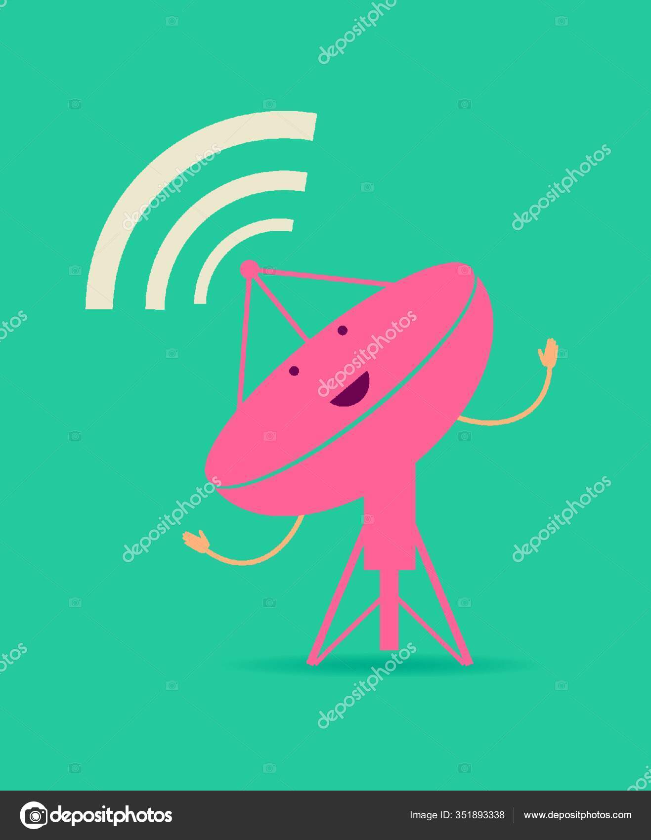 Satellite Dishes Antena Retro Poster Stock Vector By ©panthermediaseller 351893338