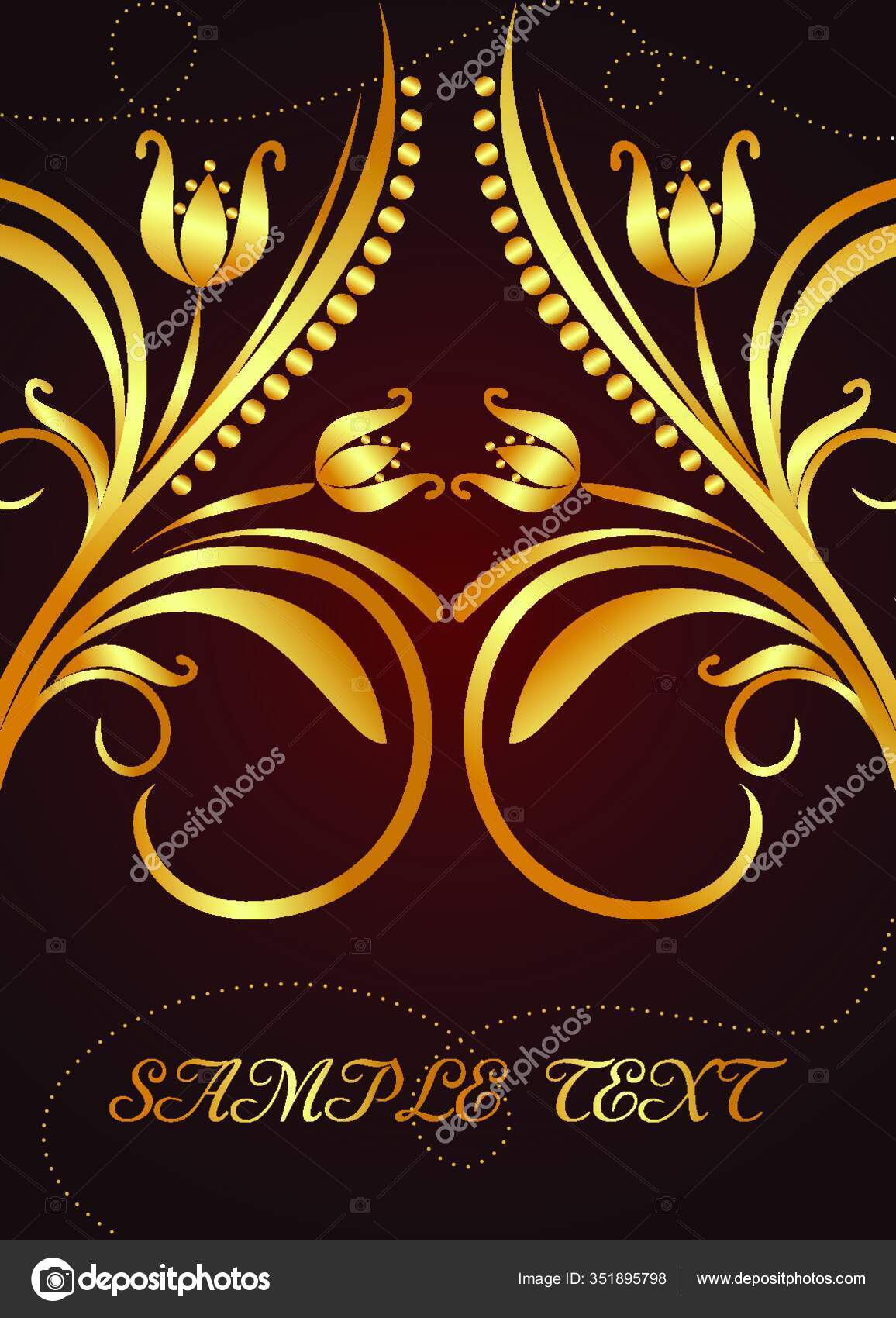 Gold Background Design Cards Invitation Vector Stock Vector by ...
