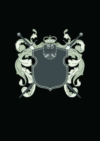 Heraldic Shield Badge Script Perfect You Place Your Text Vector Stock ...