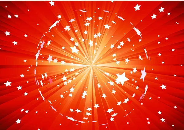 Vector illustration of red background with light rays and burst of ...