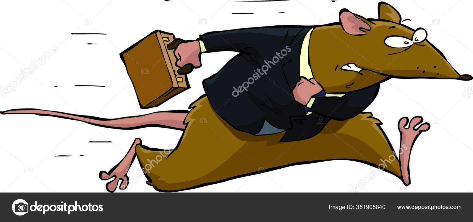 Rat Runs White Background Vector Illustration Stock Vector by ...