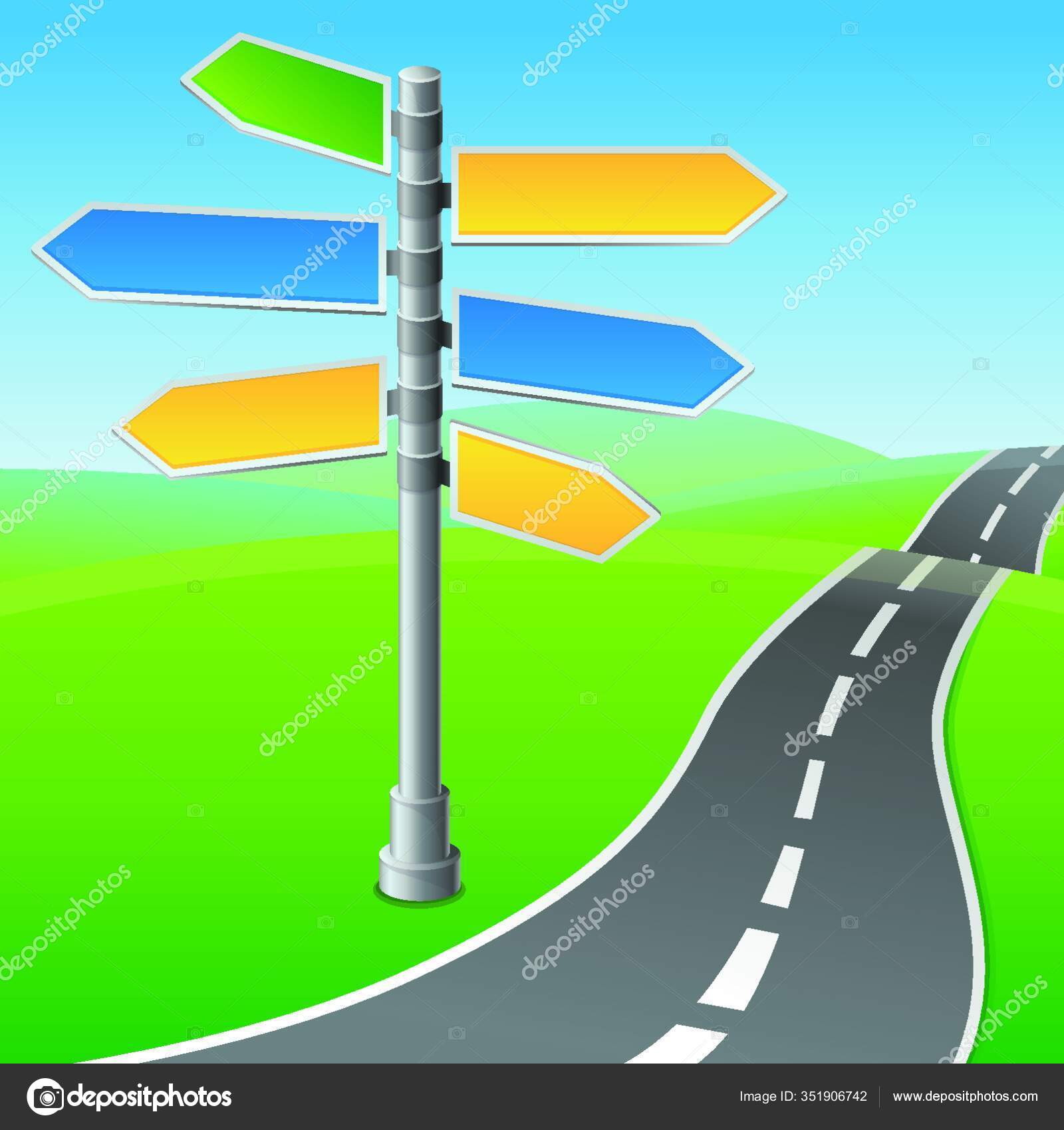 Vector Road Sign Different Directions Stock Vector Image by ...