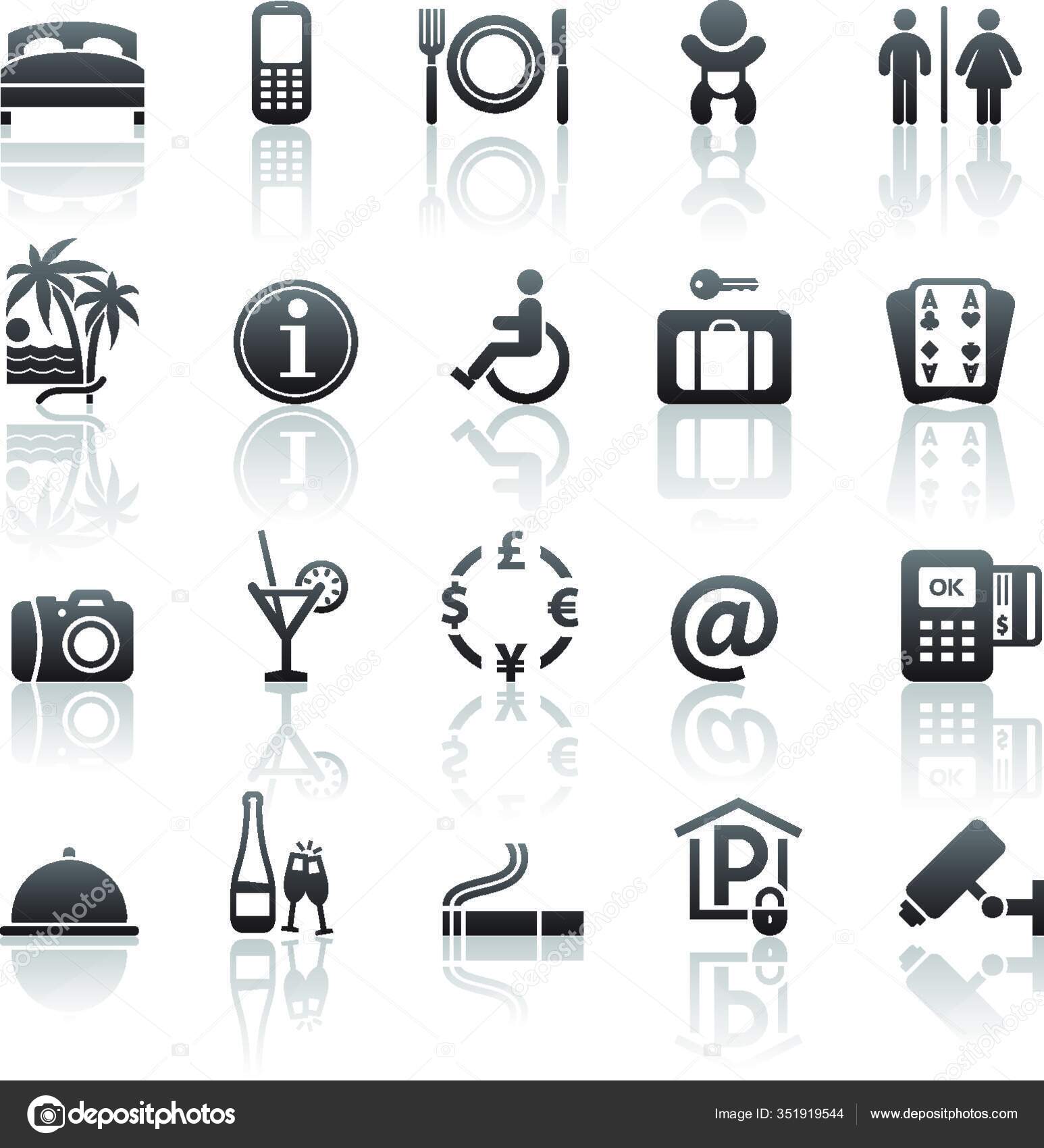 Pictograms Hotel Services Icons Set Stock Vector Image by ...