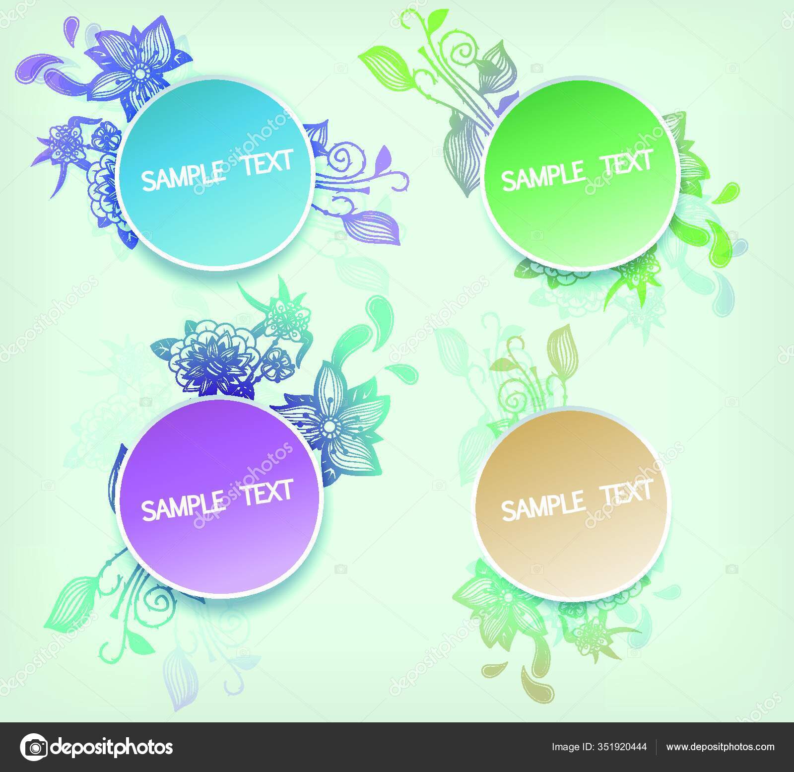 Vector Set Colorful Labels Floral Elements Stock Vector Image by ...