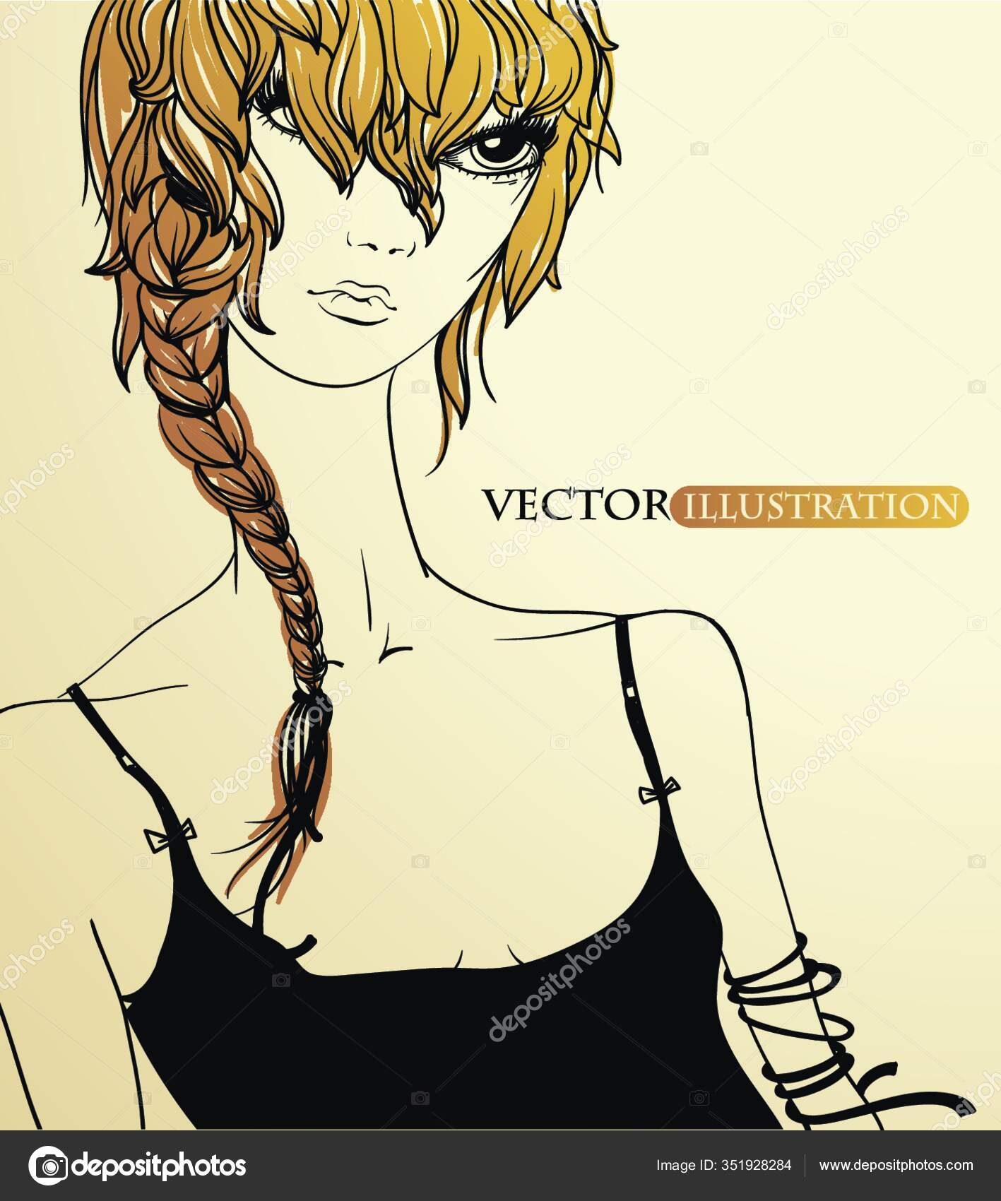 Vector Illustration Pretty Girl — Stock Vector © Panthermediaseller