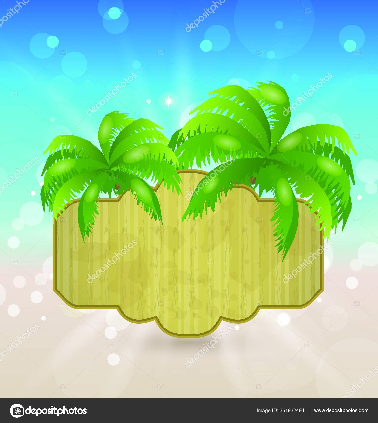 Illustration Wooden Signboard Seashore Vector Stock Vector by ...