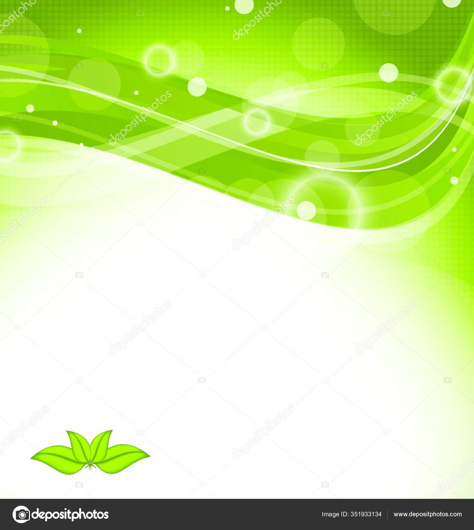Illustration Wavy Nature Background Green Leaves Vector Stock Vector by ...