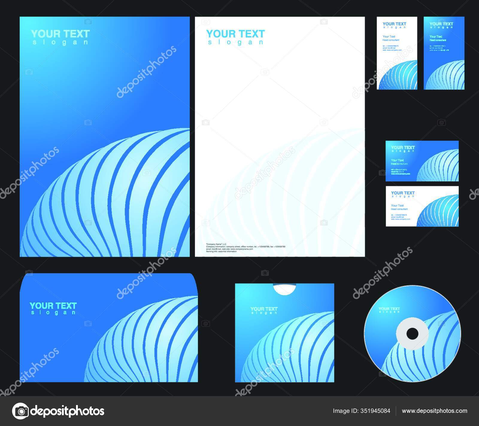 Vector Blue Company Identity Template Stock Vector by ...