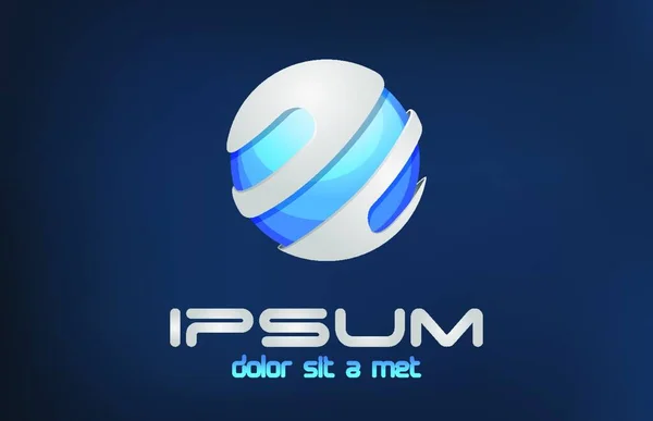 Sci-fi logo template. Hi-tech blue sphere. Vector. Editable. Stock ...