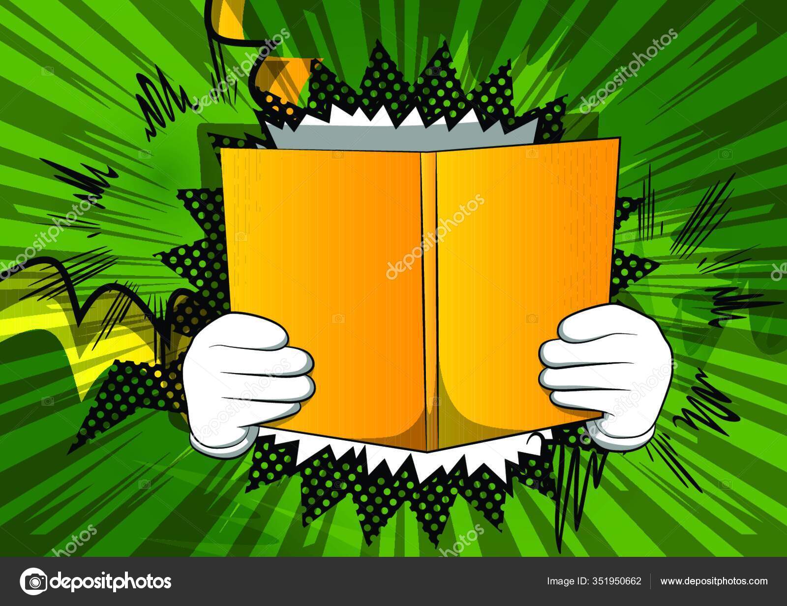 Mano Dibujos Animados Vectorial Sosteniendo Libro Mano Ilustrada Con ...