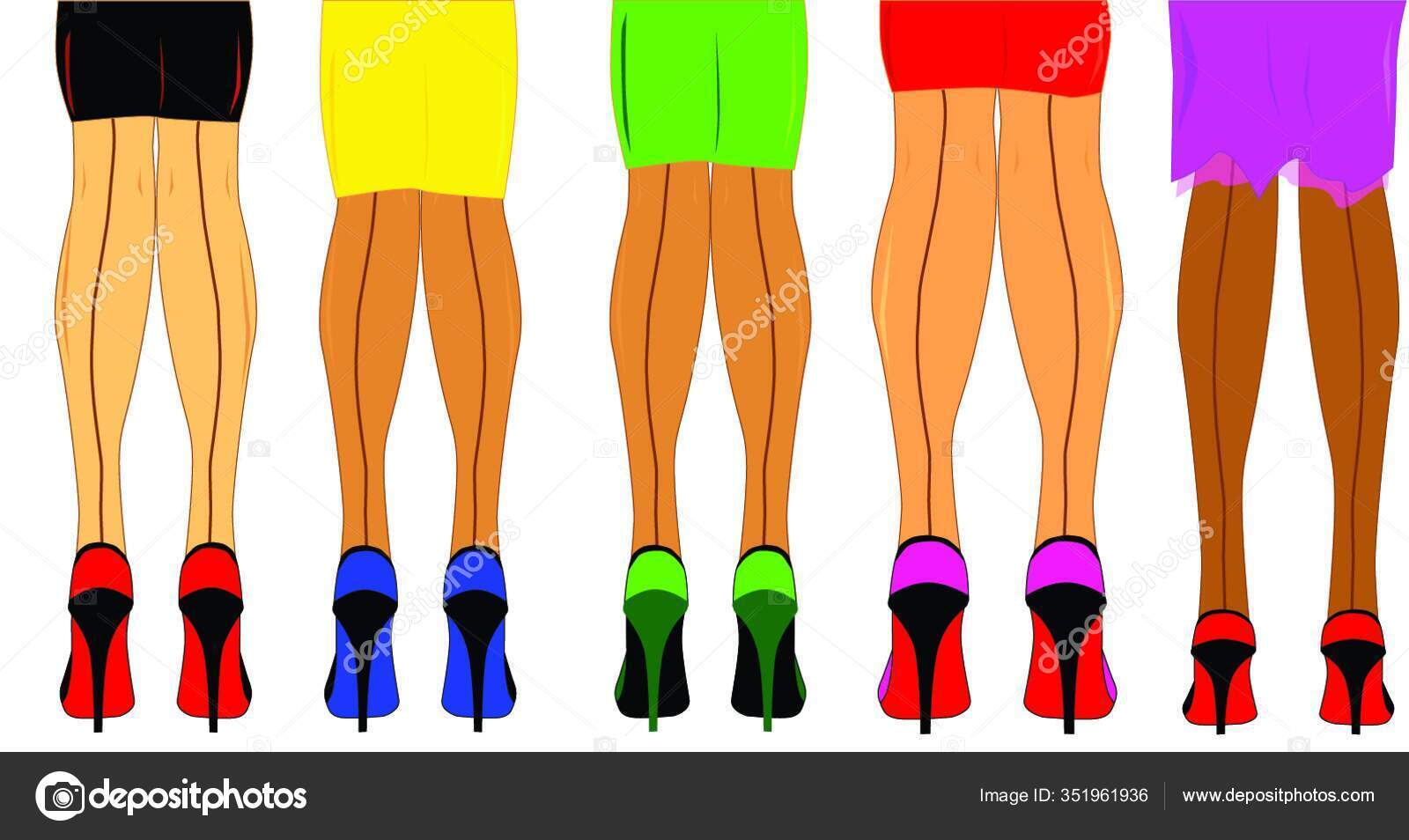 Collection Female Legs Standing Stock Vector Image by ...
