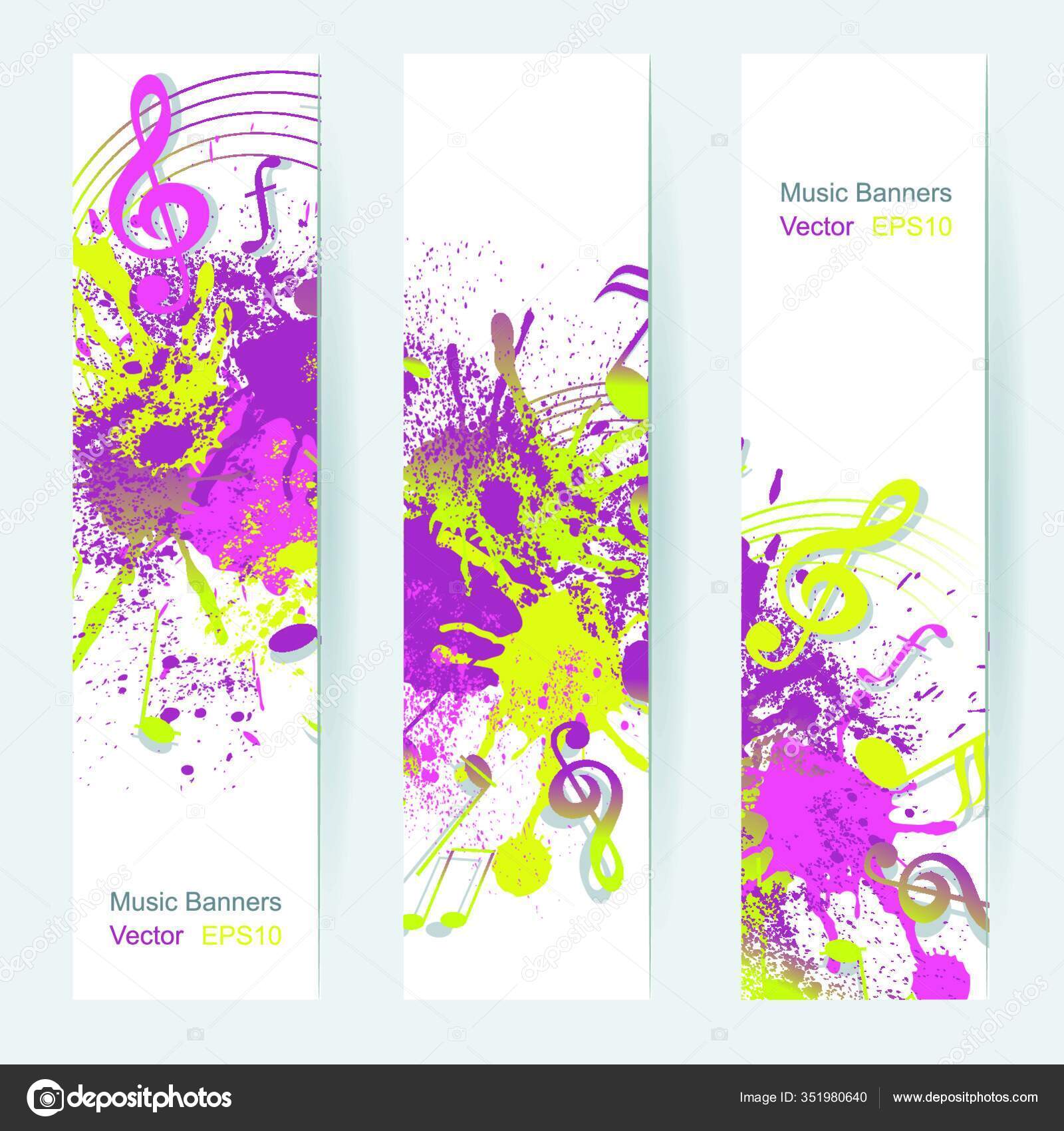 Notes Musique Conception Bannière Illustration Vectorielle Vecteur par ...