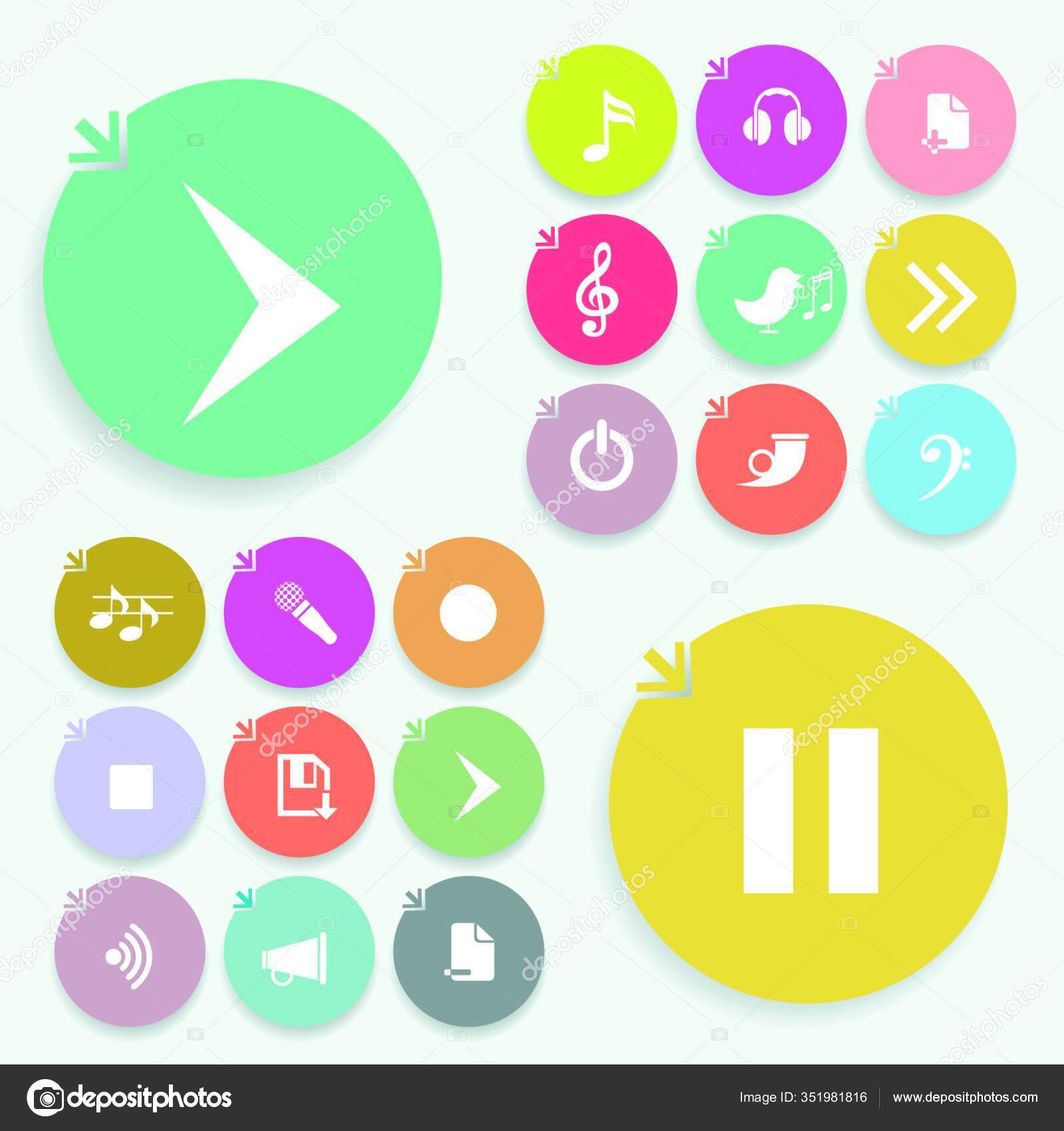 Play Signs Icon Set Stock Vector by ©PantherMediaSeller 351981816