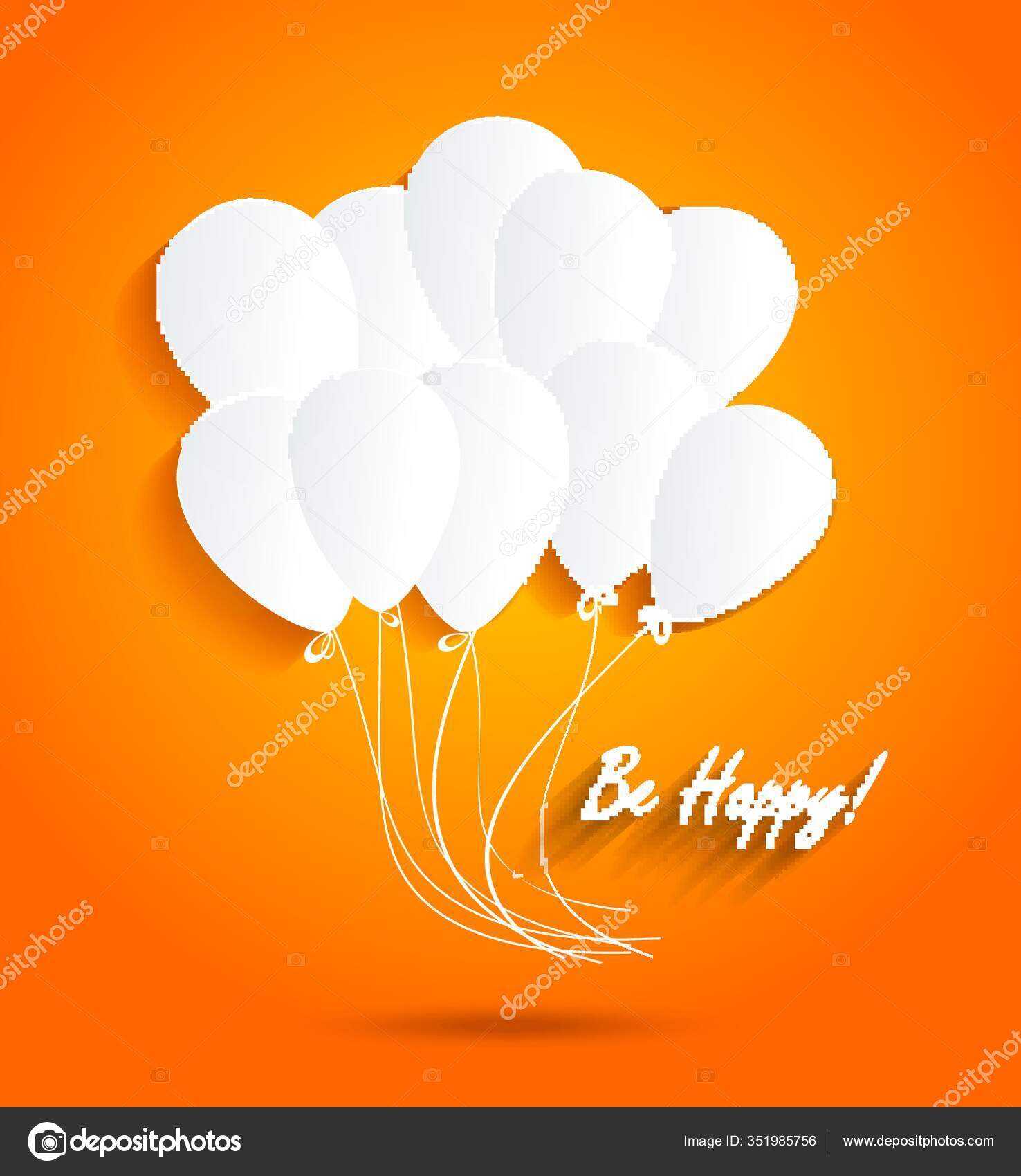 Birthday Card Paper Ballons Stock Vector by ©PantherMediaSeller 351985756
