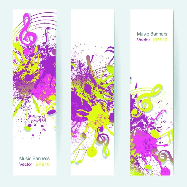 Music notes banner design, vector illustration Stock Vector Image by ...