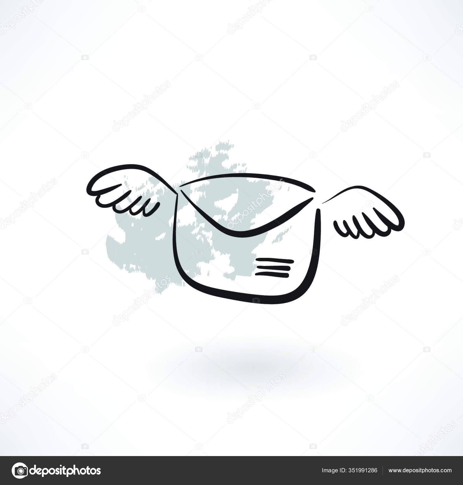 Flying Envelope Grunge Icon Stock Vector by ©PantherMediaSeller 351991286