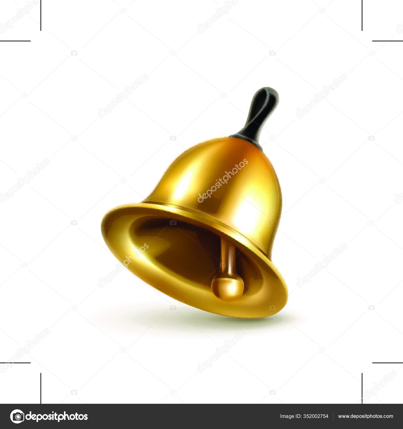 Bell Isolated White Background Vector Illustration Stock Vector Image ...