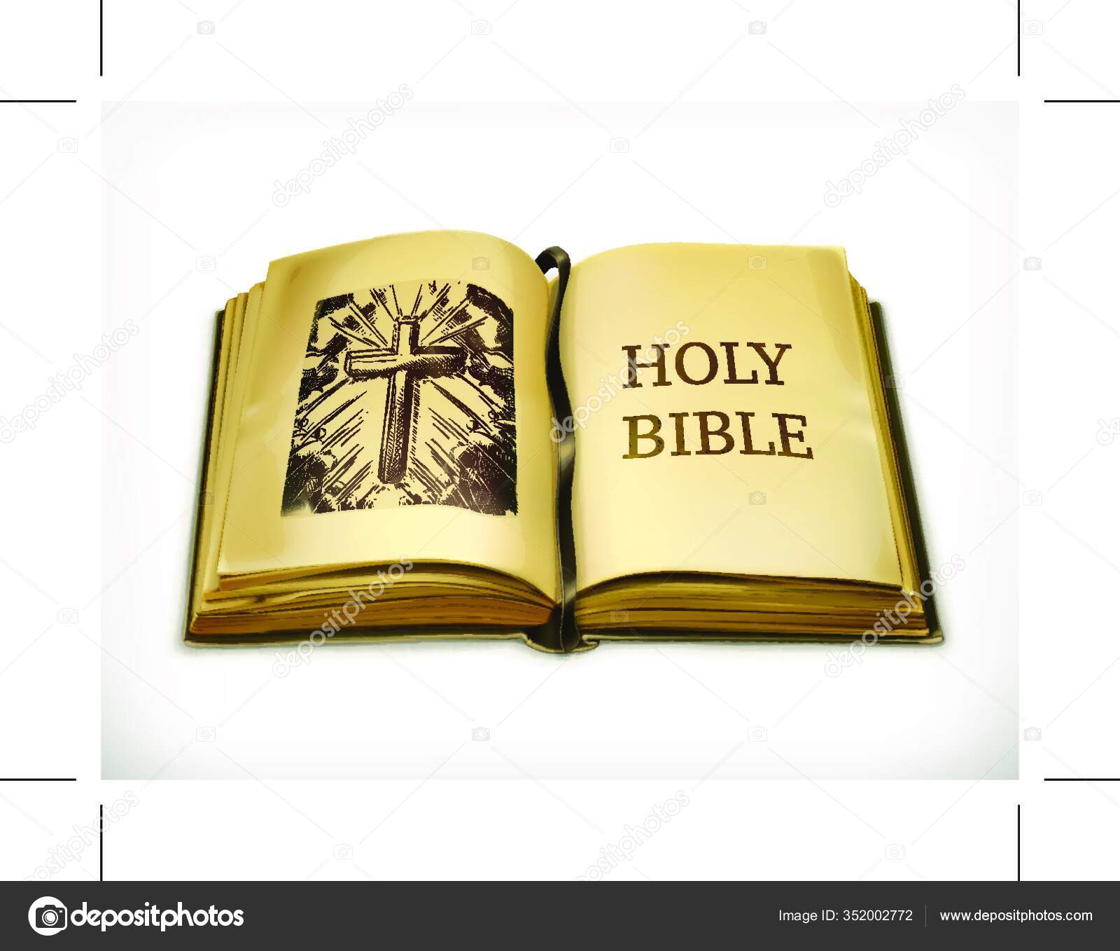 Bible Isolated White Background Vector Illustration Stock Vector by ...