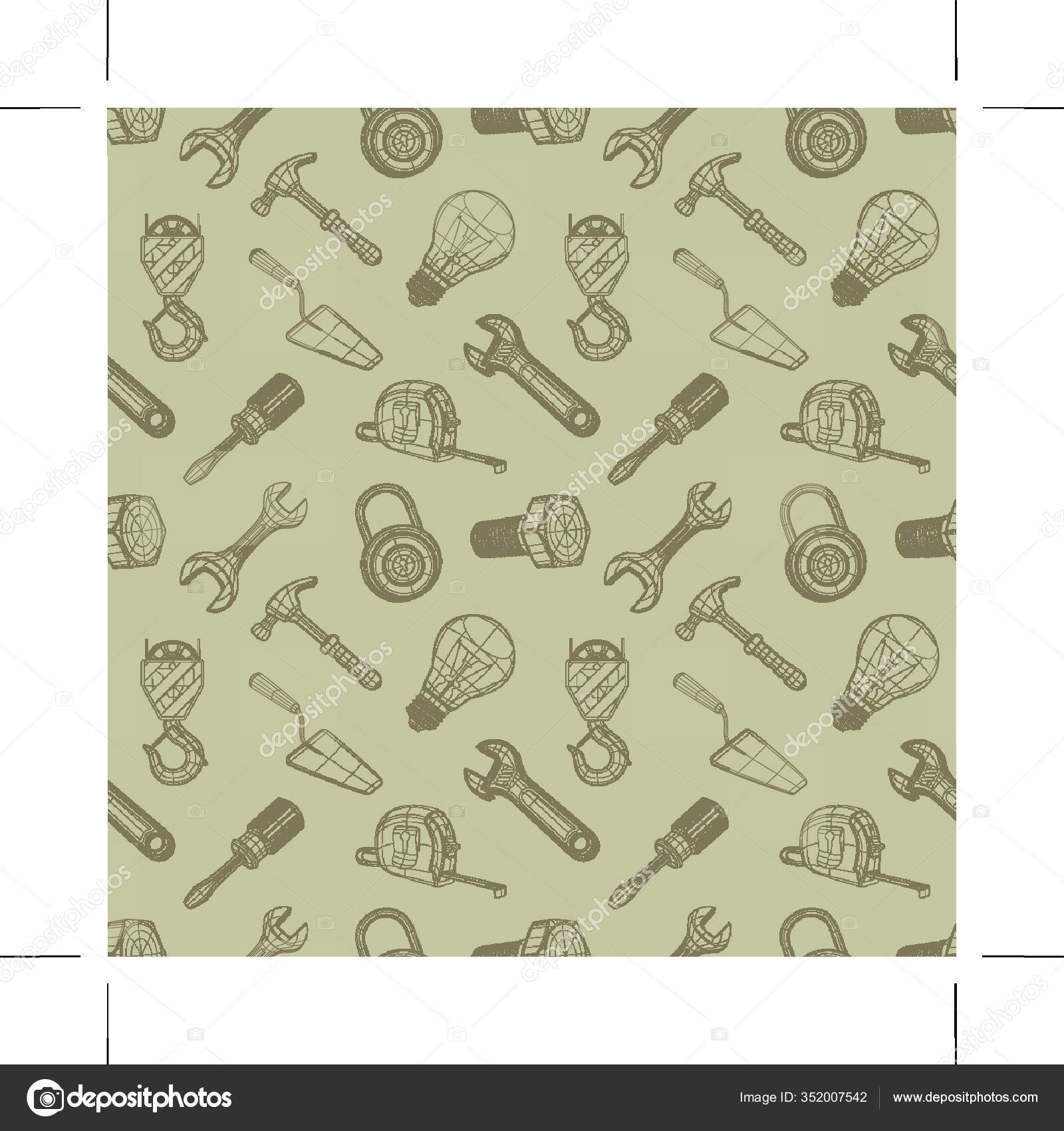 Tools Drawing Seamless Background Vector Stock Vector by ...