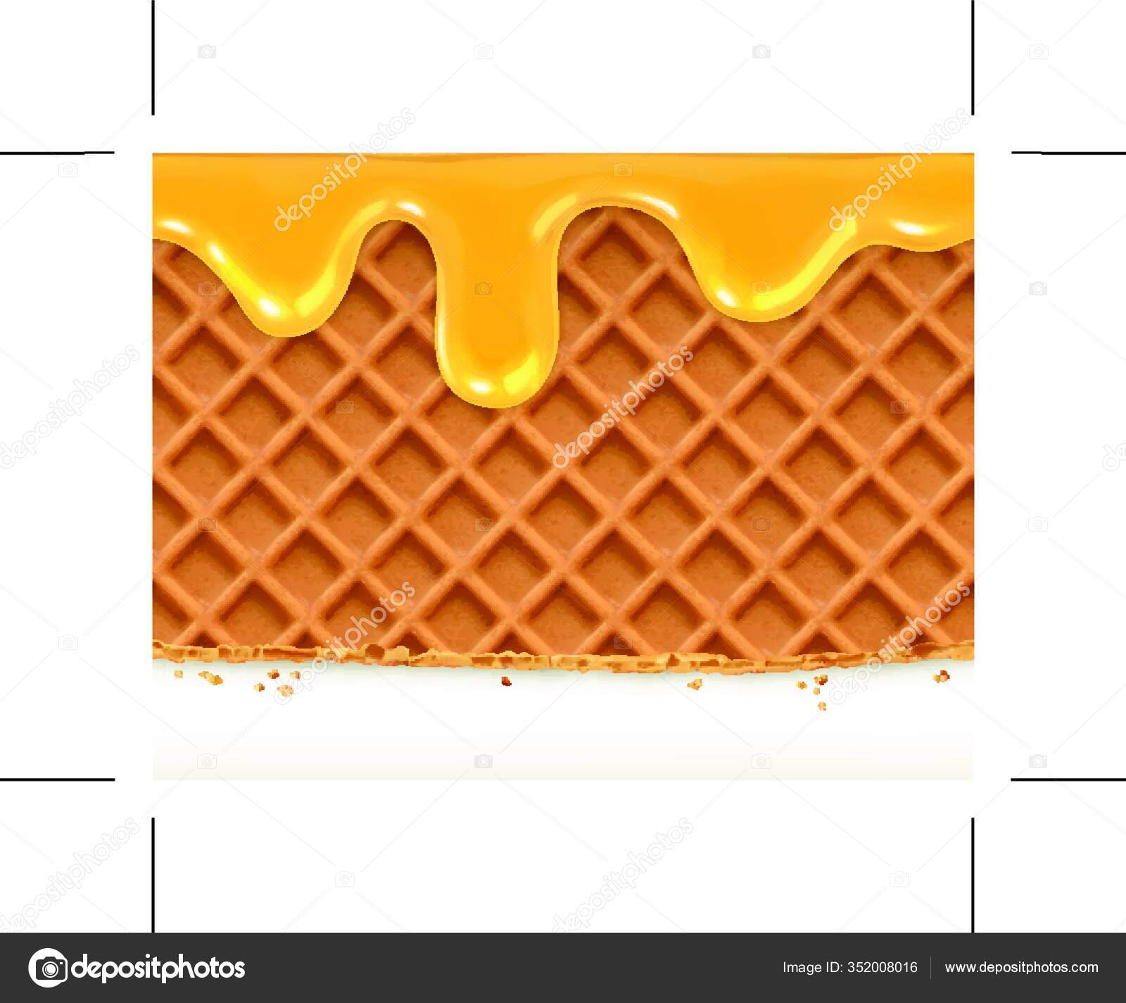 Waffles Honey Horizontal Seamless Vector Pattern Stock Vector by ...