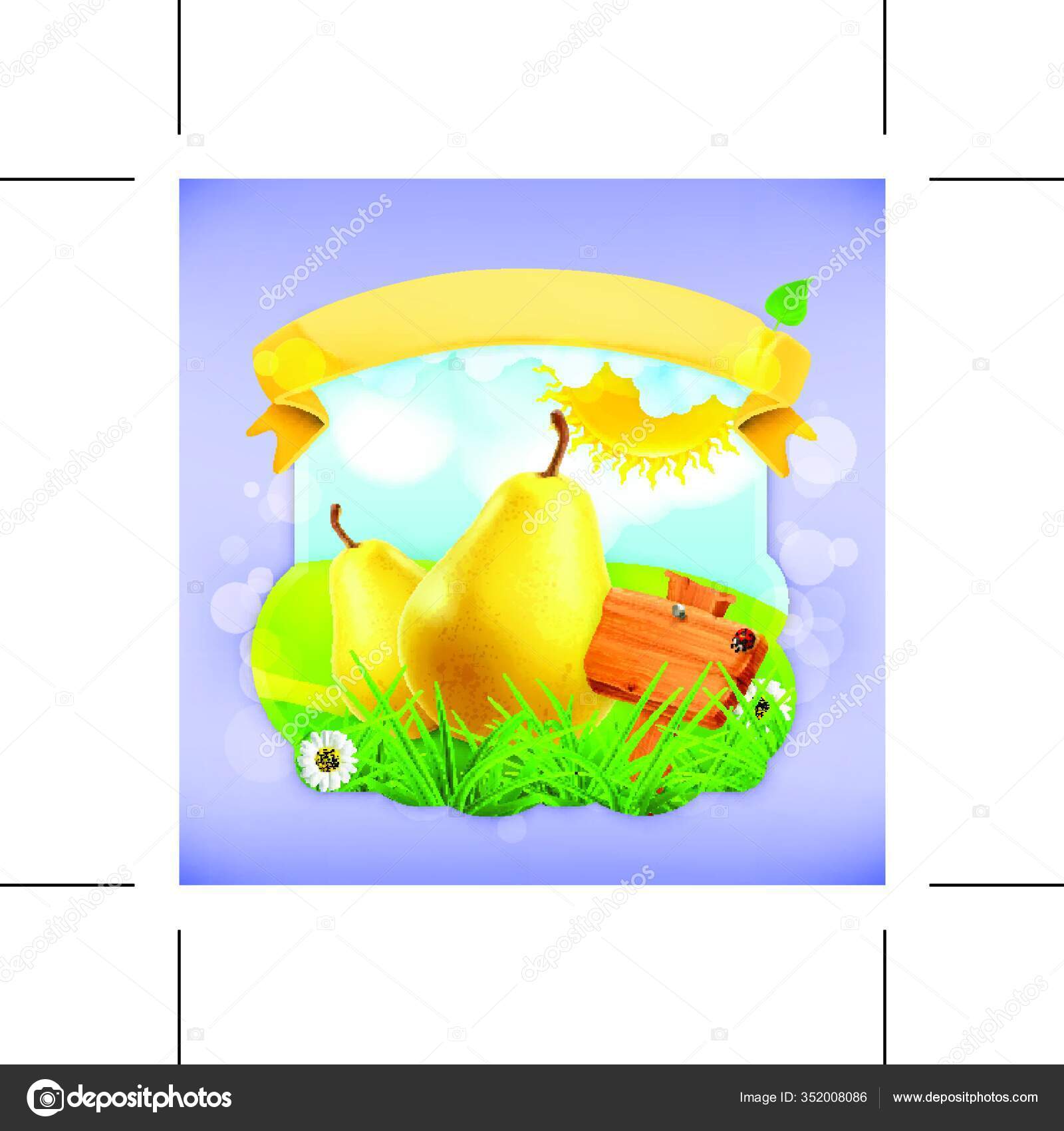 Yellow Pear Vector Label Design Stock Vector by ©PantherMediaSeller ...