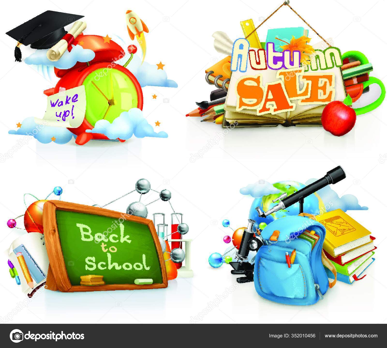 School Concepts Vector Set Stock Vector Image by ©PantherMediaSeller ...