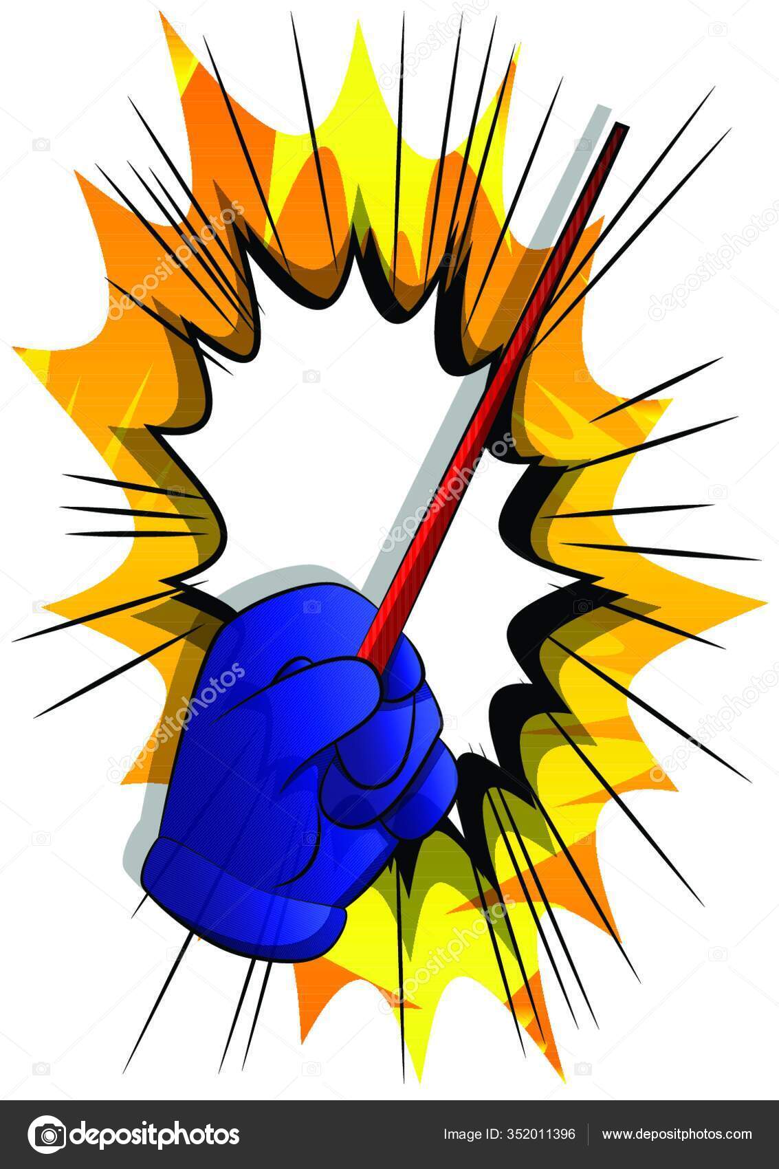 Vector Cartoon Hand Magic Stick Illustrated Hand Comic Book Background ...