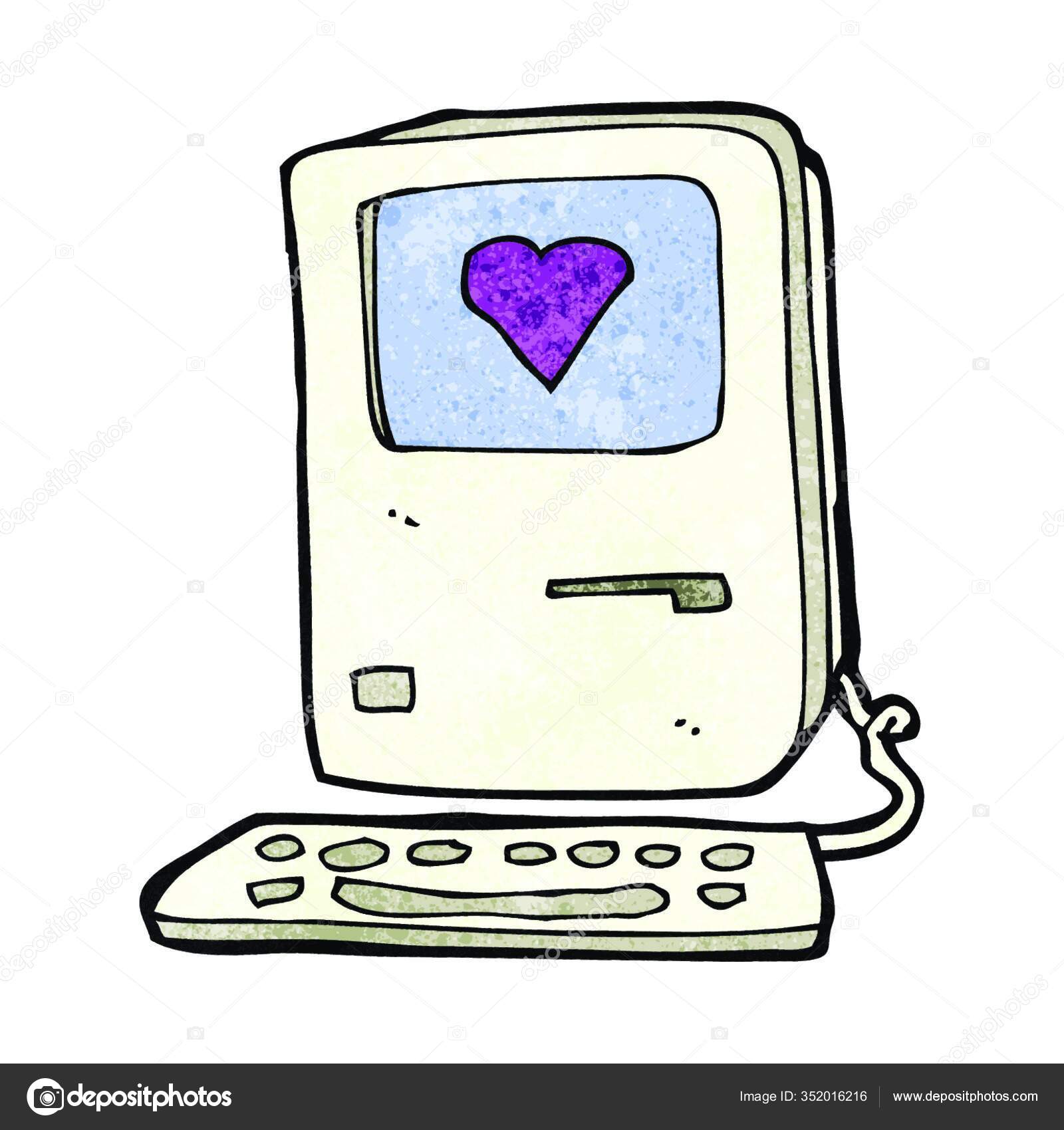 Cartoon Old Computer Love Heart Stock Vector by ©PantherMediaSeller ...
