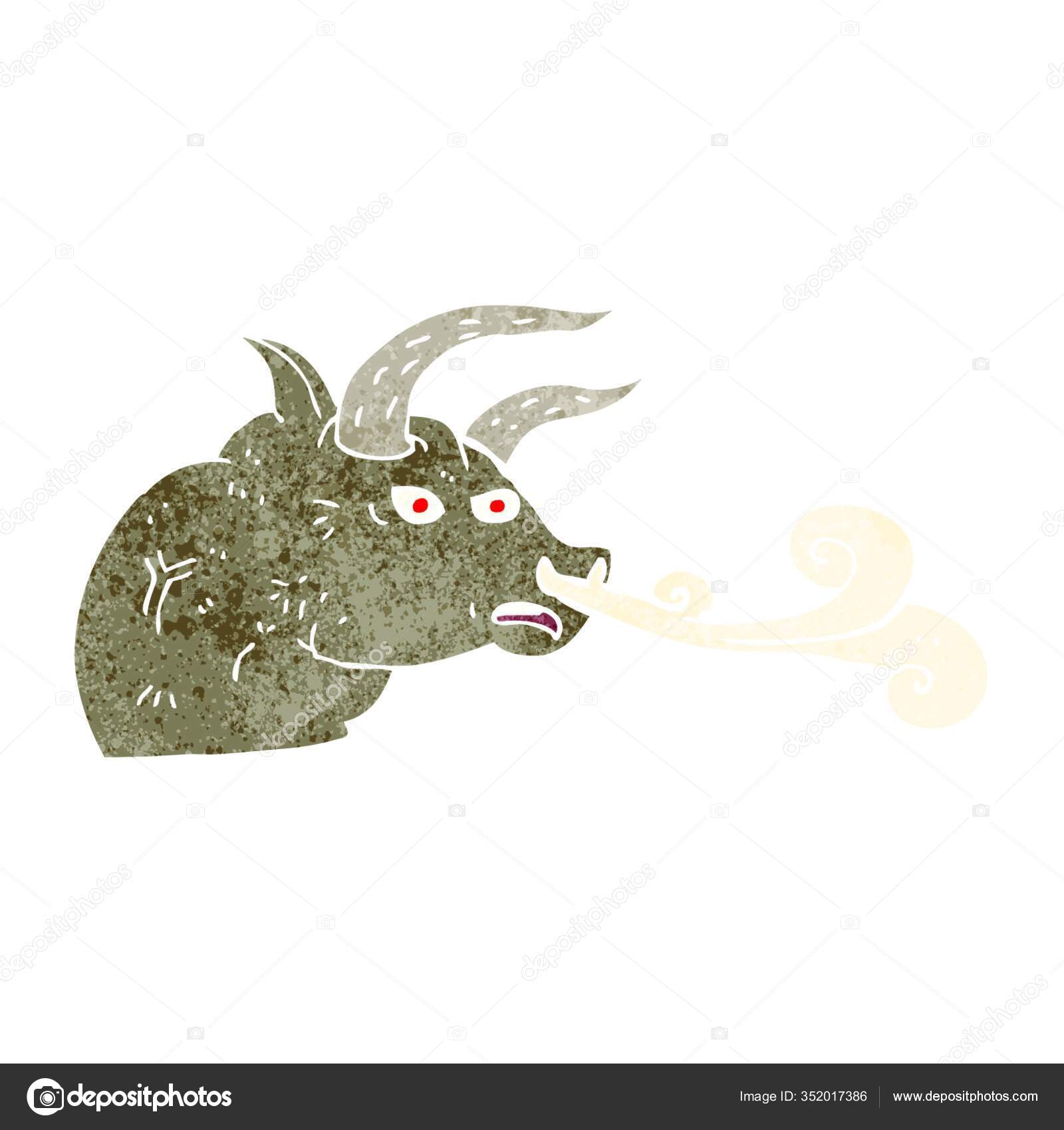 Cartoon Snorting Bull Head Stock Vector by ©PantherMediaSeller 352017386
