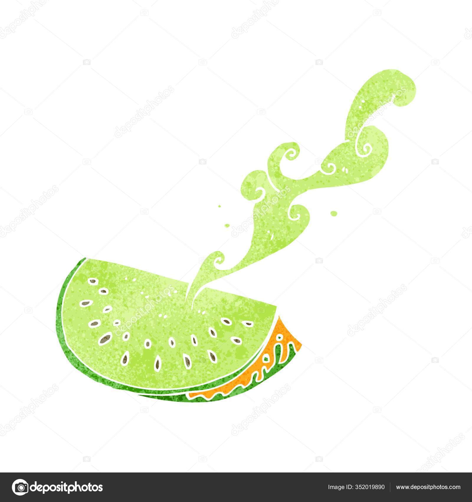 Cartoon Melone Illustration Auf Weißem Hintergrund Stock-Vektorgrafik ...