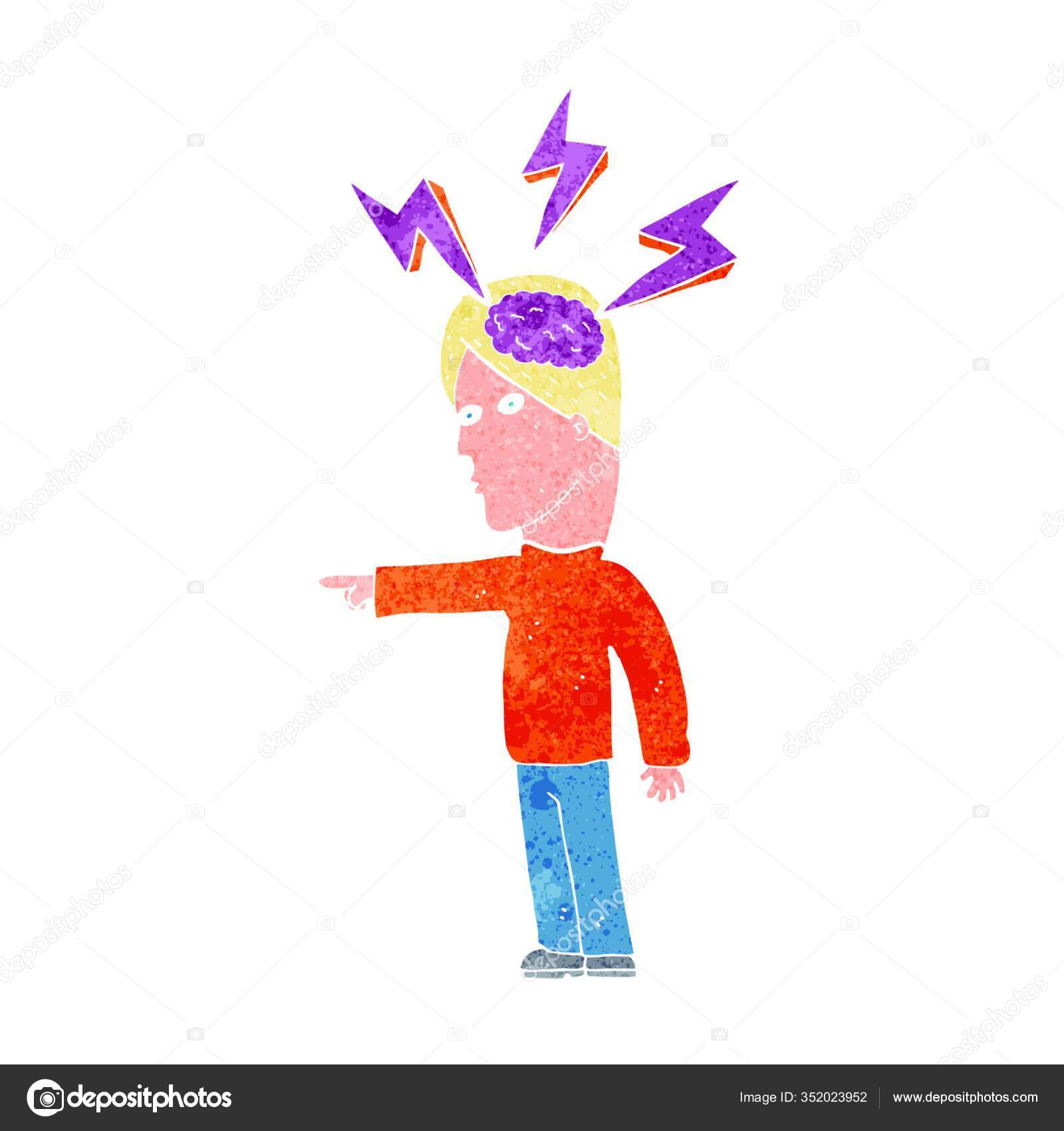 Cartoon Clever Man Illustration White Background Stock Vector Image by ...