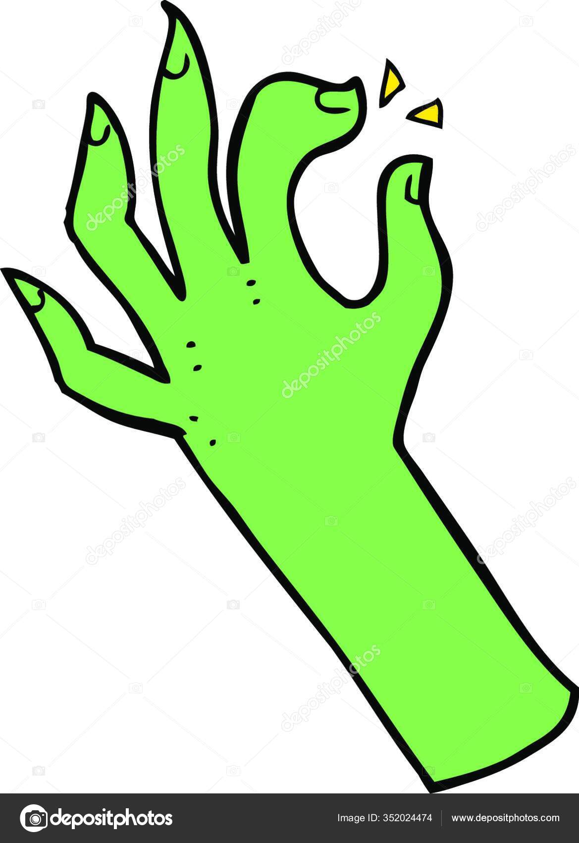 Símbolo Mano Dibujos Animados Ilustración Sobre Fondo Blanco Vector de ...