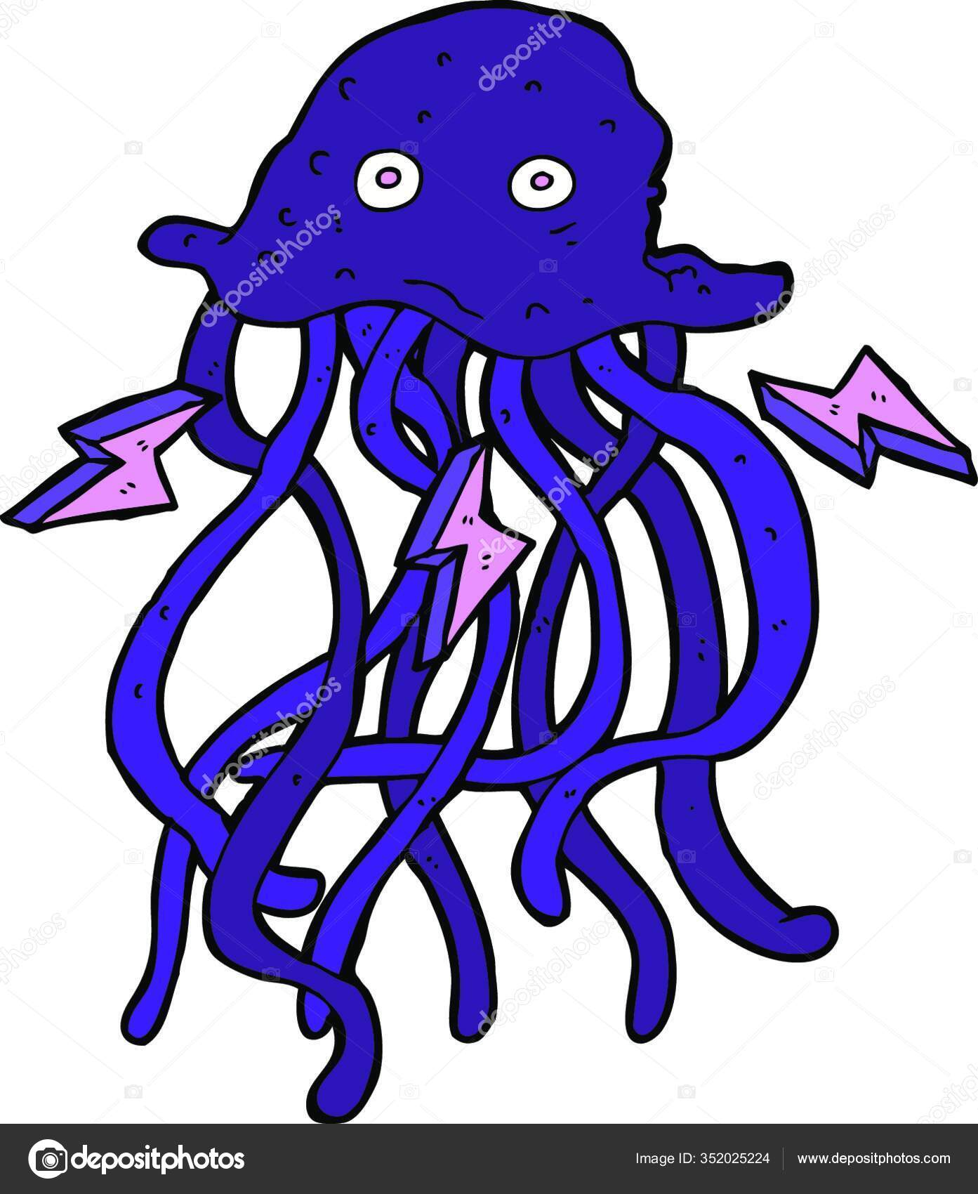 Cartoon Octopus Illustration White Background Stock Vector Image by ...