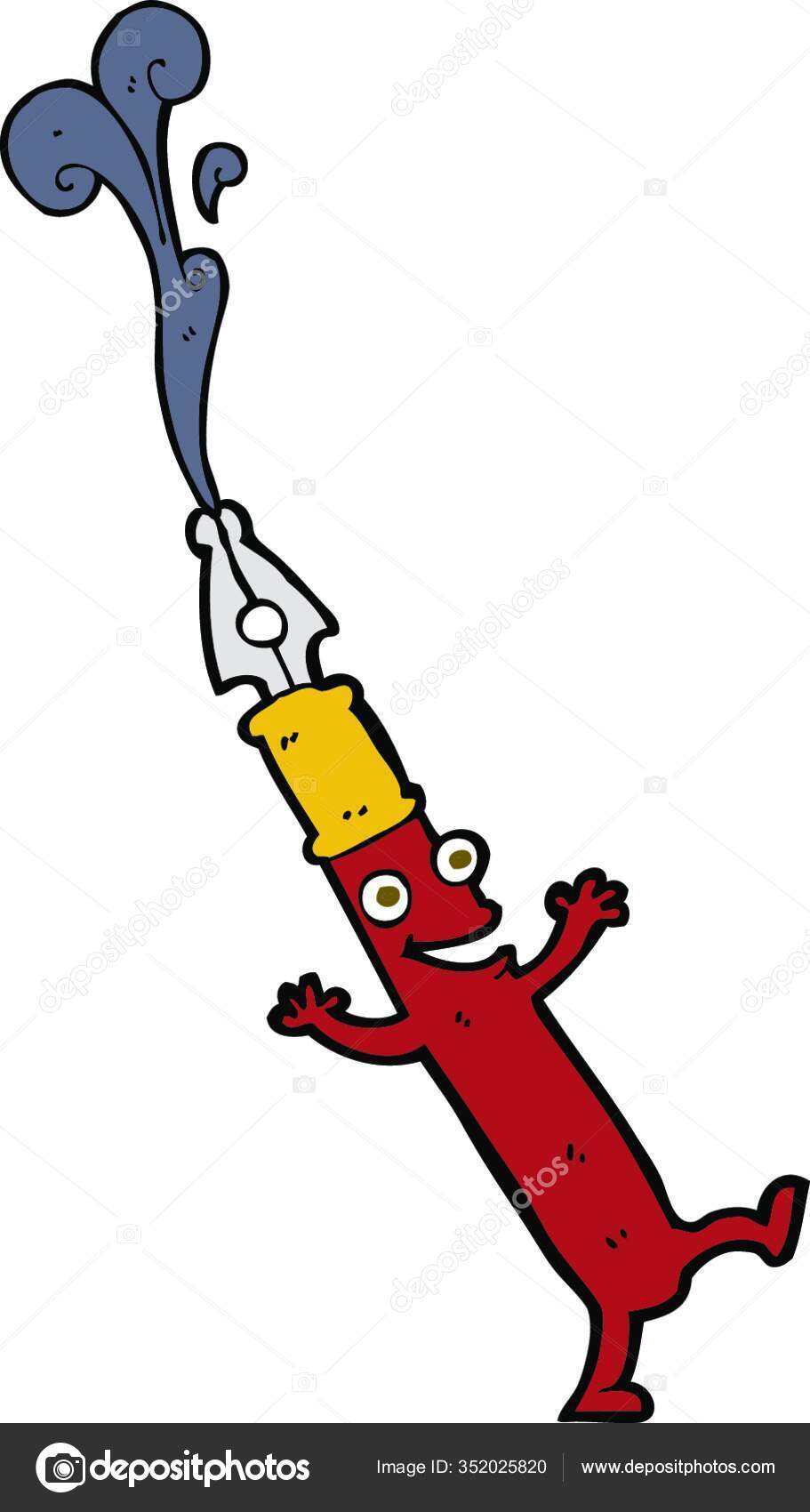 Personaje Pluma Dibujos Animados Ilustración Sobre Fondo Blanco Vector ...