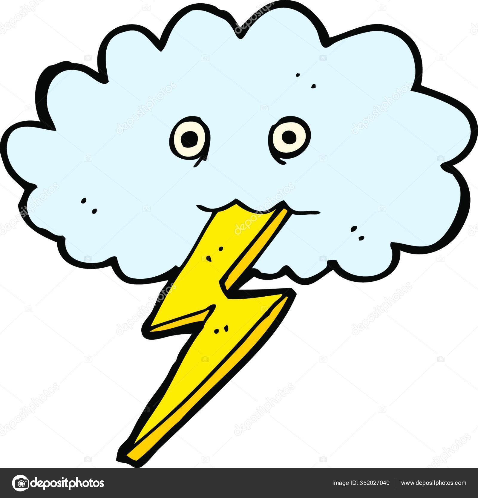 Rayo Dibujos Animados Nube Vector de stock #352027040 de ...
