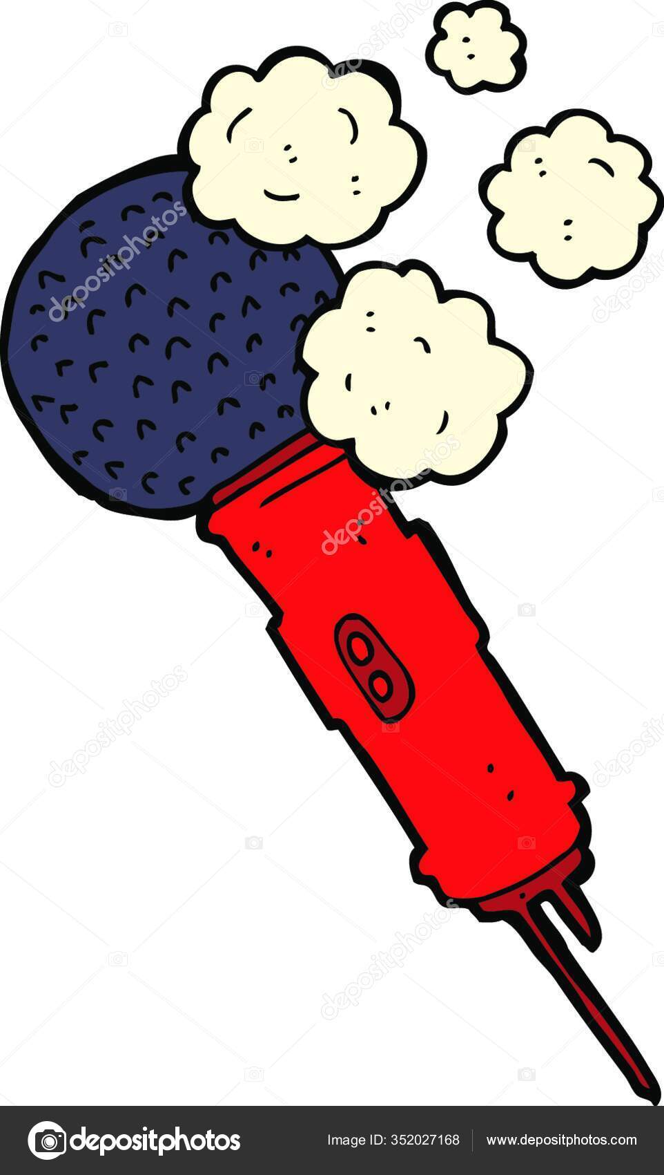 Cartoon Microphone Illustration White Background Stock Vector Image by ...